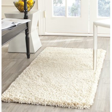 SAFAVIEH Lavena Solid Plush Shag Area Rug, White, 9' x 12' - Walmart.com