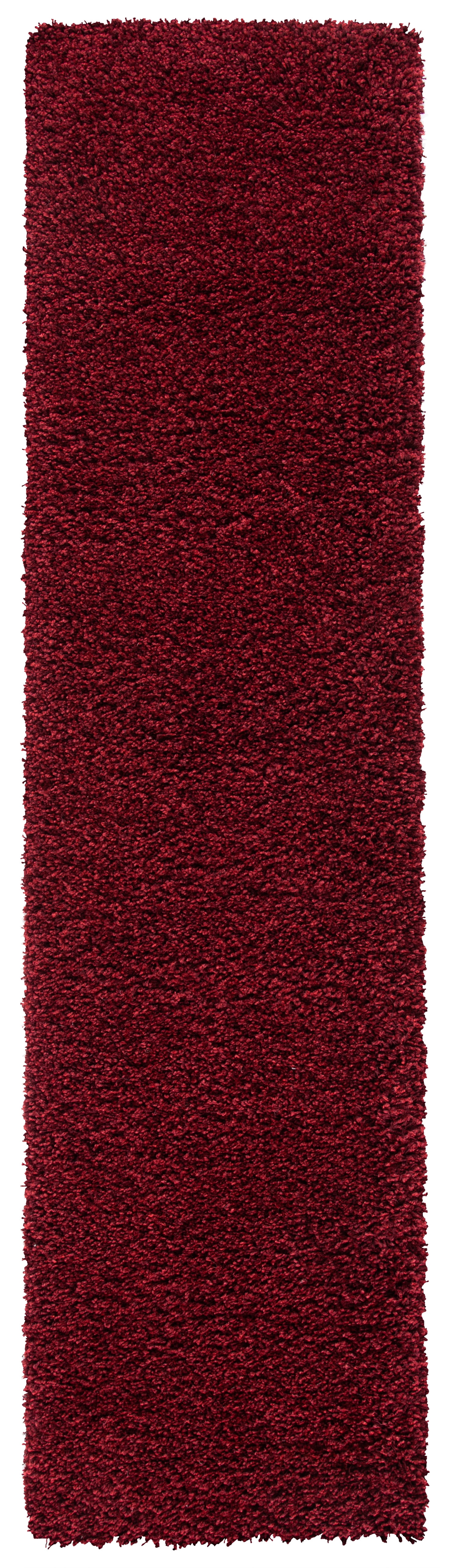 SAFAVIEH California Plush Solid Shag Runner Rug, Maroon, 2'3" x 17 ...