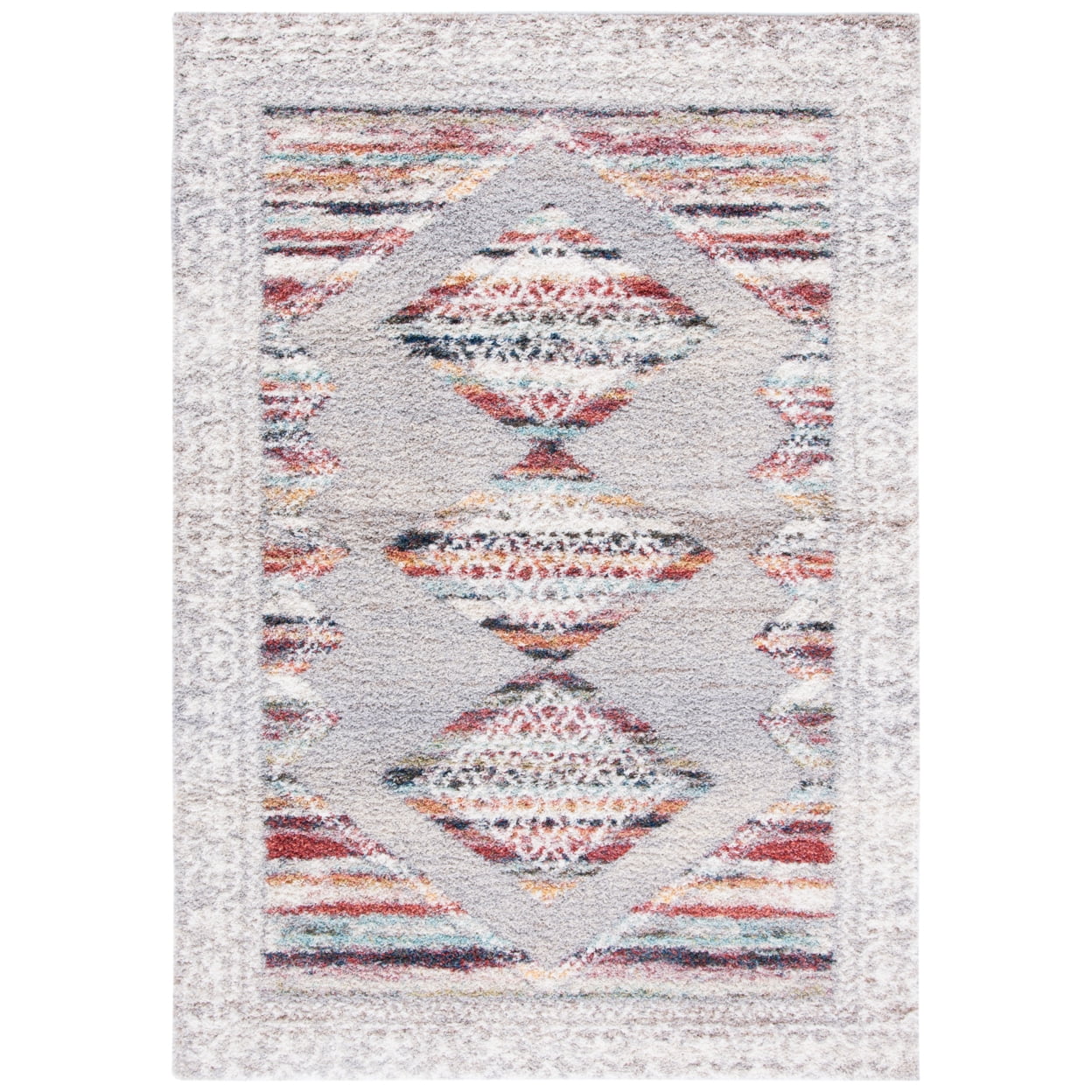 SAFAVIEH Calista Jayce Southwestern Area Rug, Grey/Ivory, 5'5" x 7'7 ...
