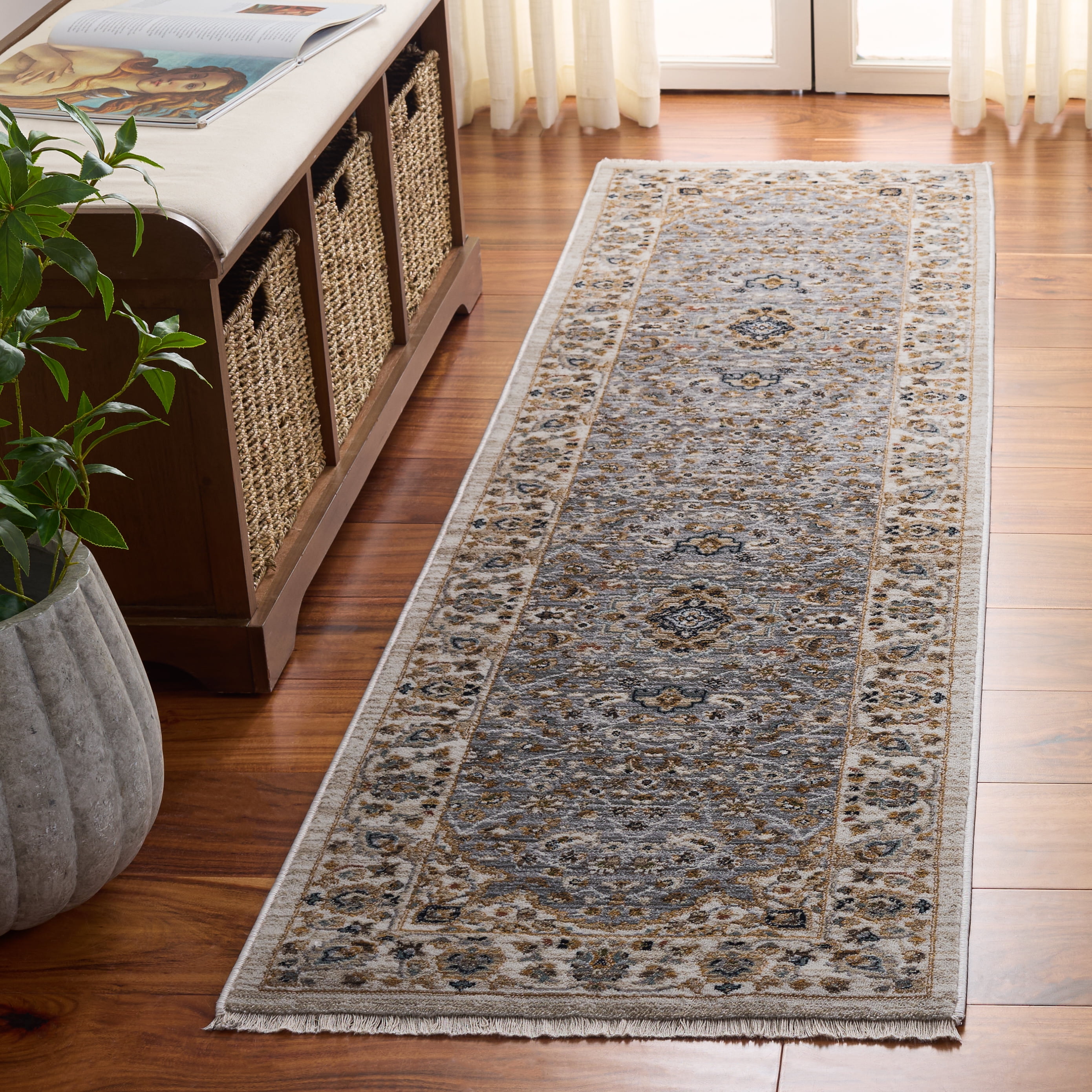 SAFAVIEH Camberwell Katriona Medallion Runner Rug, Gray/Beige, 2' x 6 ...