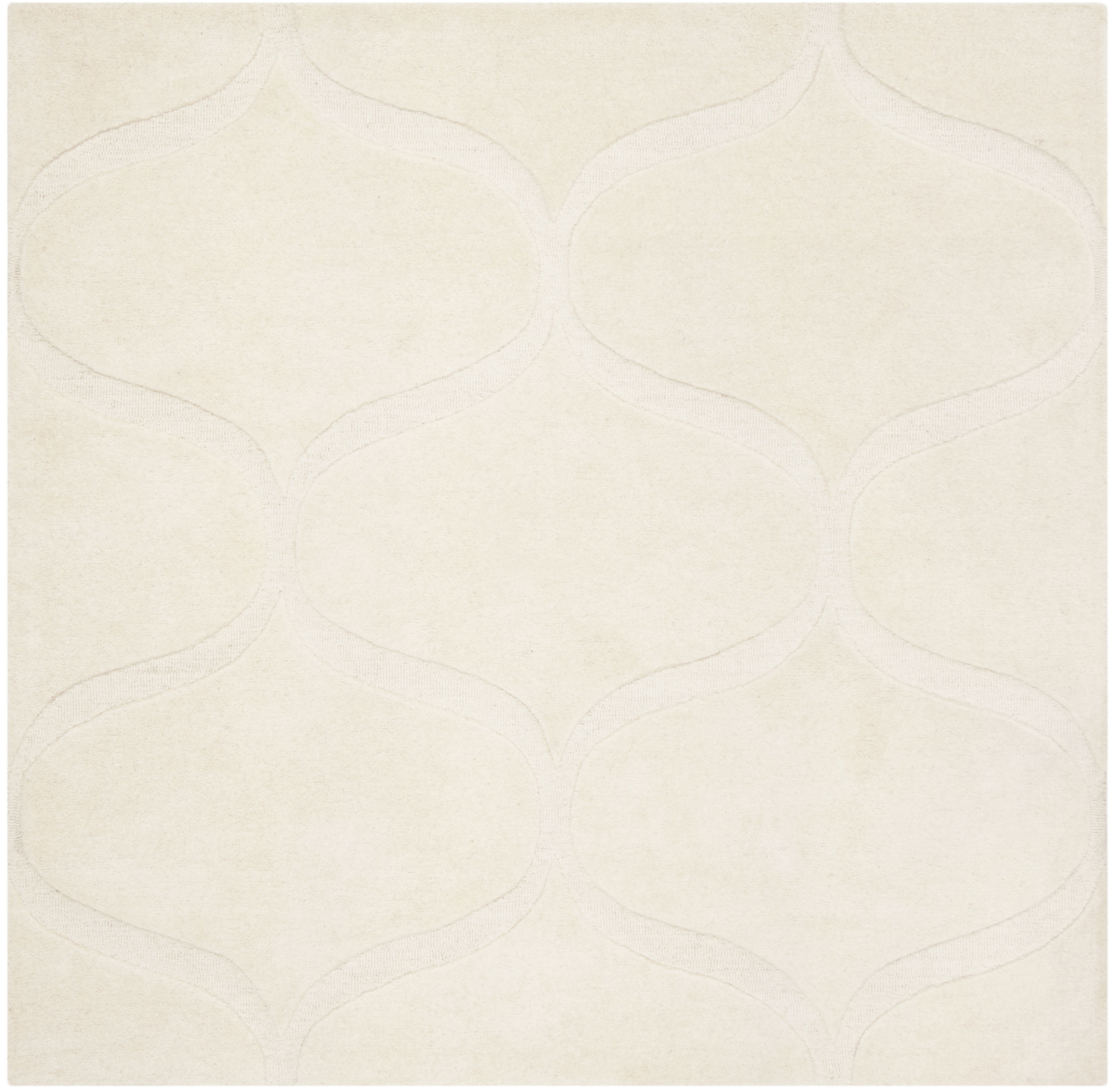 SAFAVIEH Cambridge Jared Geometric Wool Area Rug, Ivory, 6' x 6' Square ...