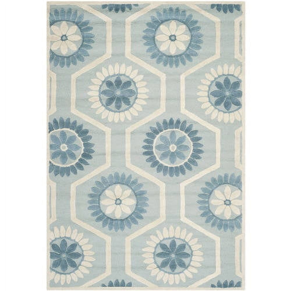 SAFAVIEH Cambridge Jonathan Geometric Wool Area Rug, Blue/Ivory, 8' x ...