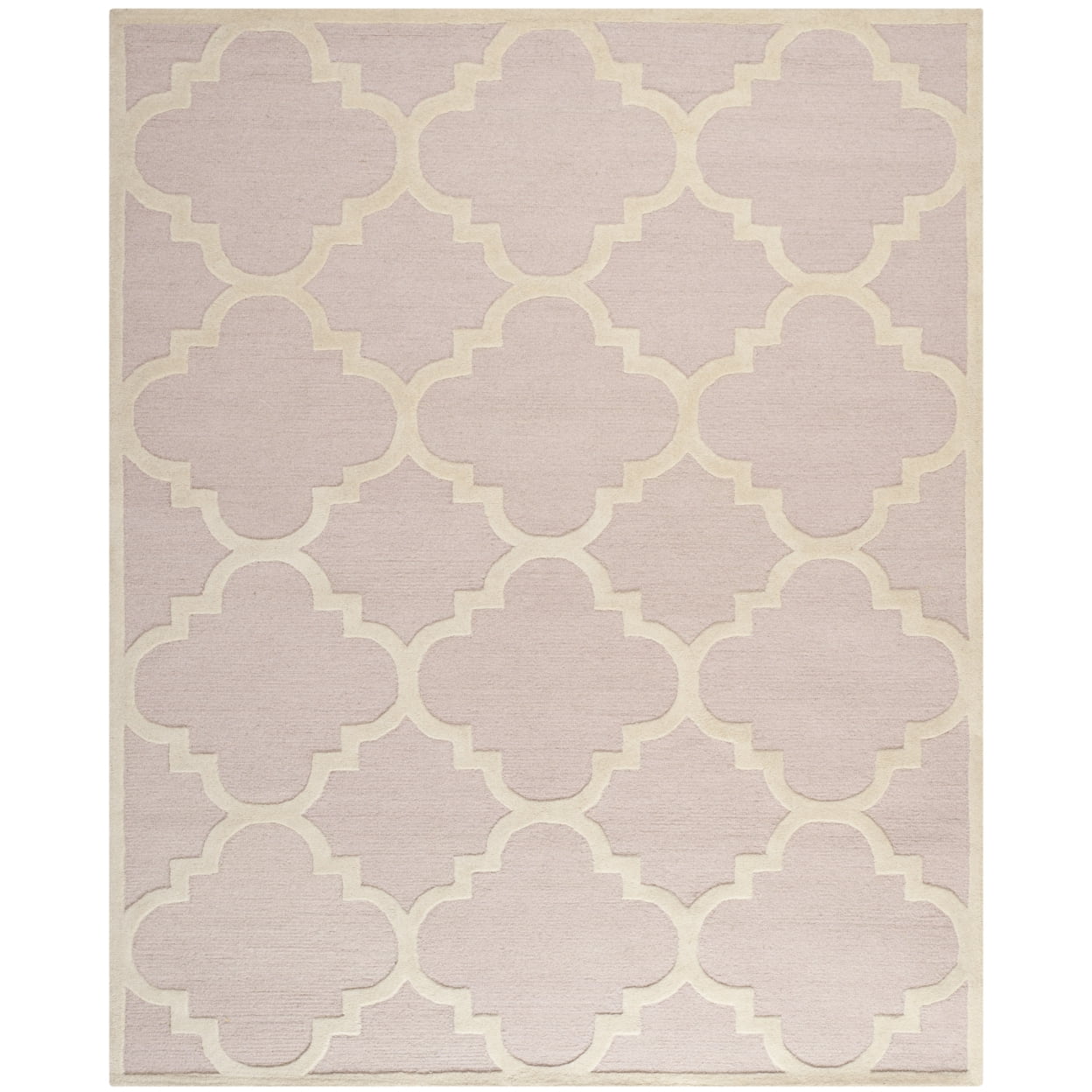 SAFAVIEH Cambridge Justine Geometric Wool Area Rug, Light Pink/Ivory, 6 ...