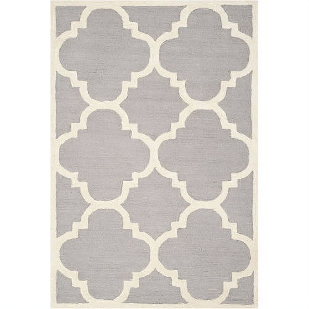 SAFAVIEH Cambridge Justine Geometric Wool Area Rug, Silver/Ivory, 8' x ...