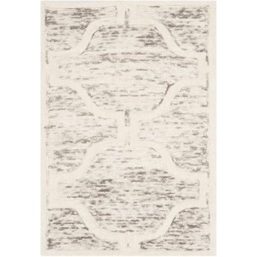 SAFAVIEH Kilim Jasmine Checkered Wool Area Rug, Light Grey/Brown, 8' x ...