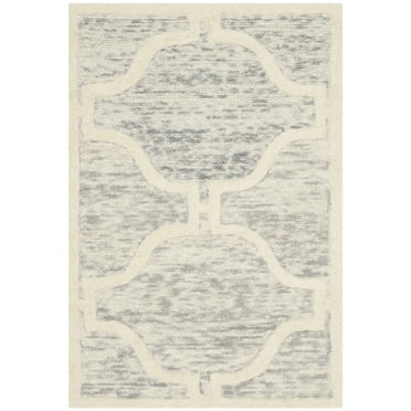 SAFAVIEH Kilim Jasmine Checkered Wool Area Rug, Light Grey/Brown, 8' x ...