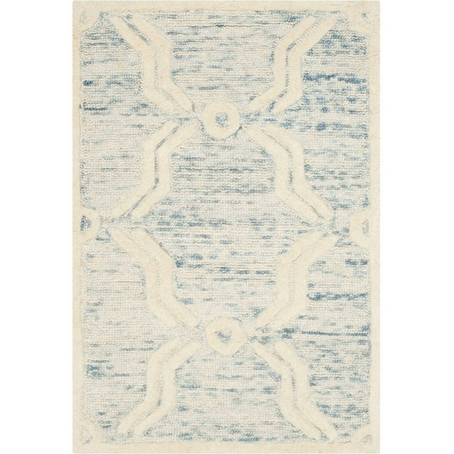 SAFAVIEH Cambridge Leland Faded Geometric Wool Area Rug, Light Blue ...