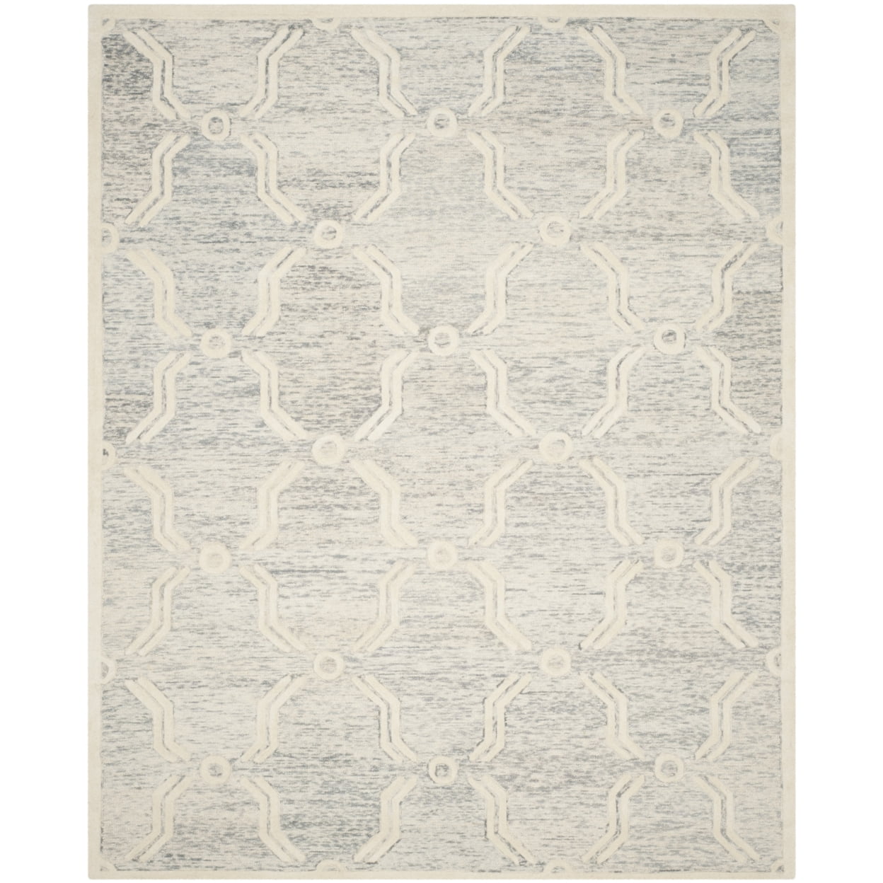 SAFAVIEH Cambridge Leland Geometric Wool Area Rug, Light Grey/Ivory, 3 ...