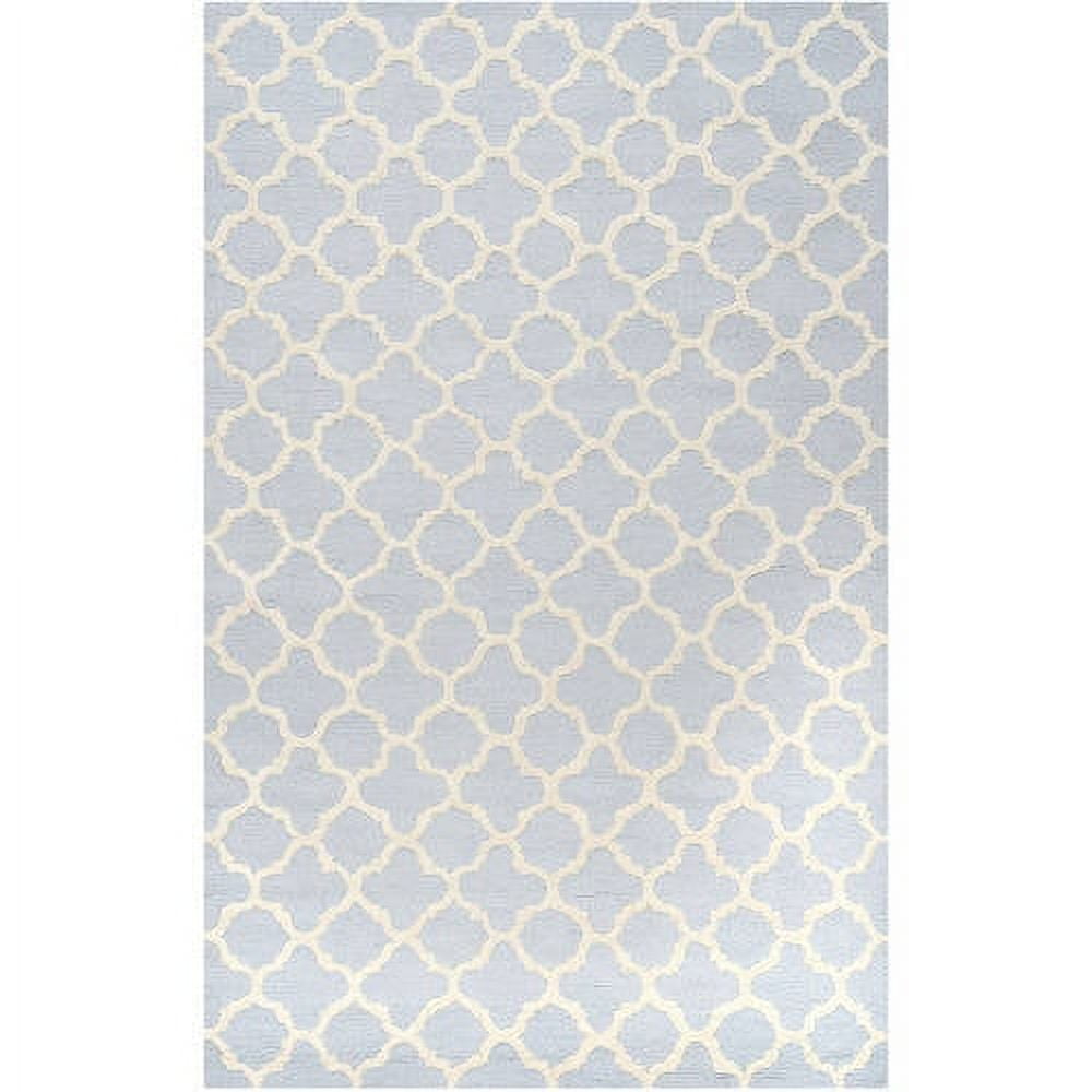 SAFAVIEH Cambridge Leonard Geometric Wool Area Rug, Light Blue/Ivory, 6 ...