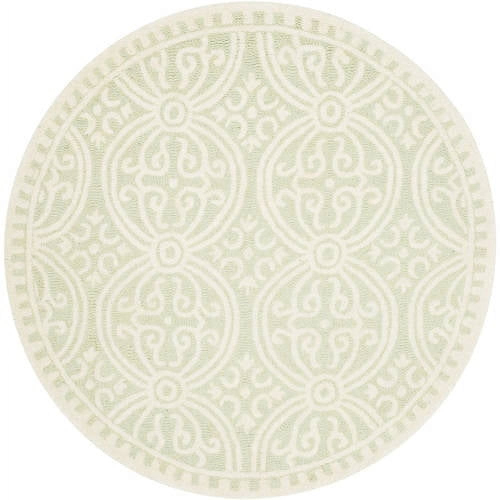 SAFAVIEH Cambridge Leslie Geometric Wool Area Rug, Light Green/Ivory, 8 ...