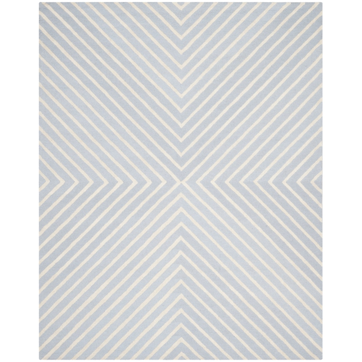 SAFAVIEH Cambridge Lilly Geometric Wool Area Rug, Light Blue/Ivory, 8 ...