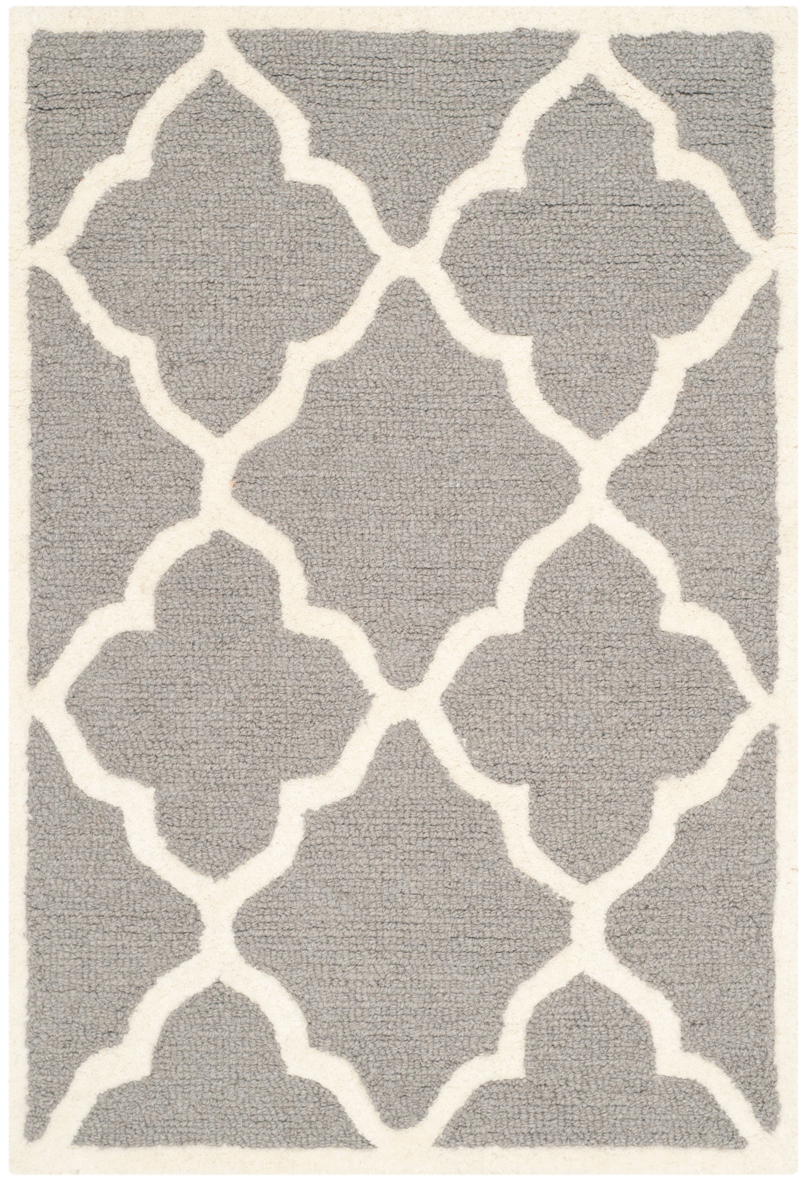 SAFAVIEH Cambridge Merletta Geometric Wool Area Rug, Dark Grey/Ivory, 2 ...