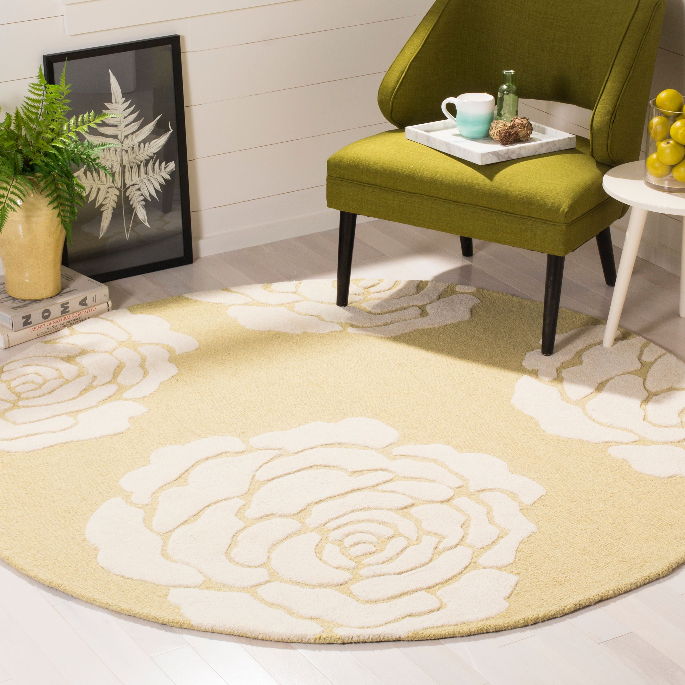 SAFAVIEH Cambridge Permelia Geometric Wool Area Rug, Light Gold/Ivory ...
