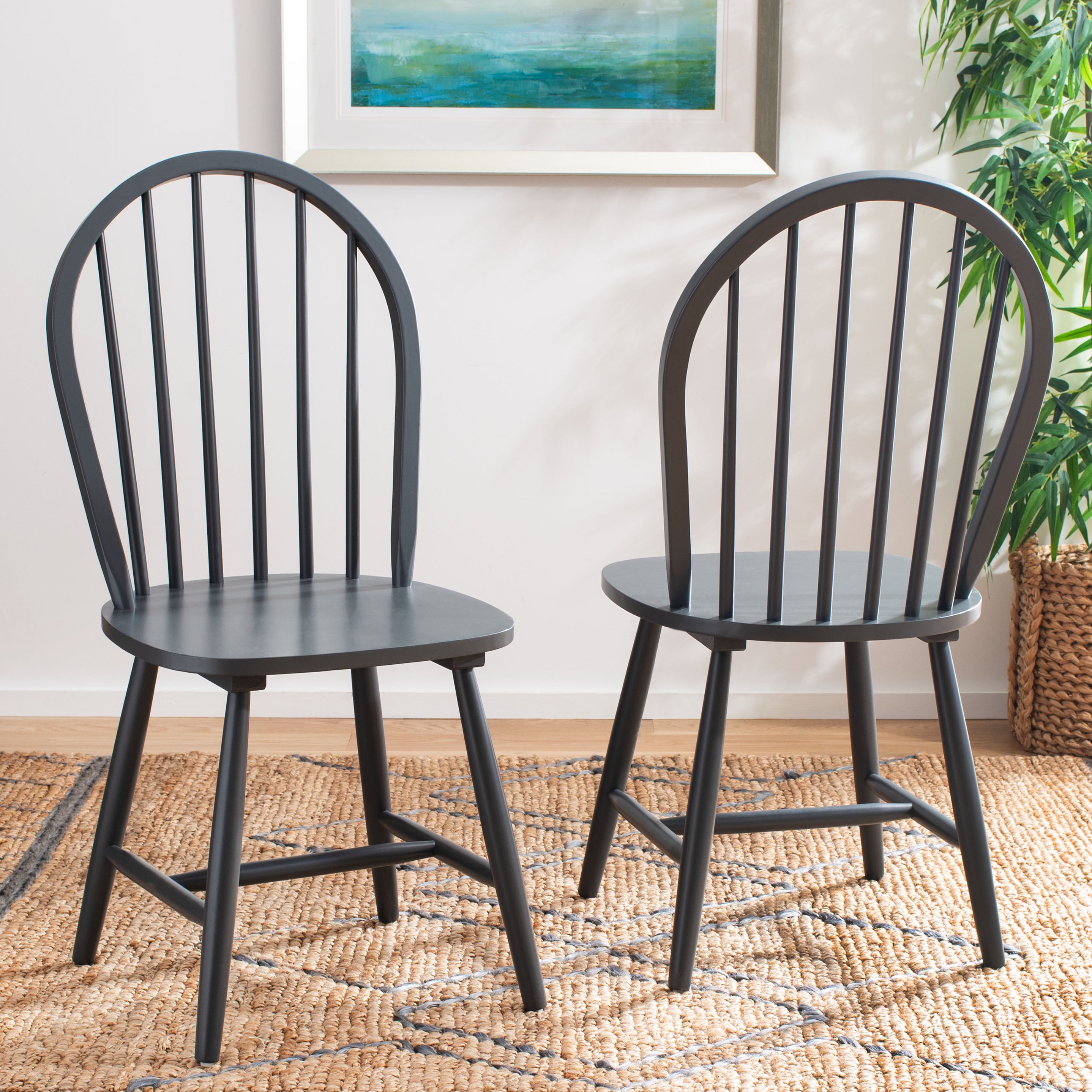 SAFAVIEH Camden Spindle Back Dining Chair, Grey, Set of 2 - Walmart.com