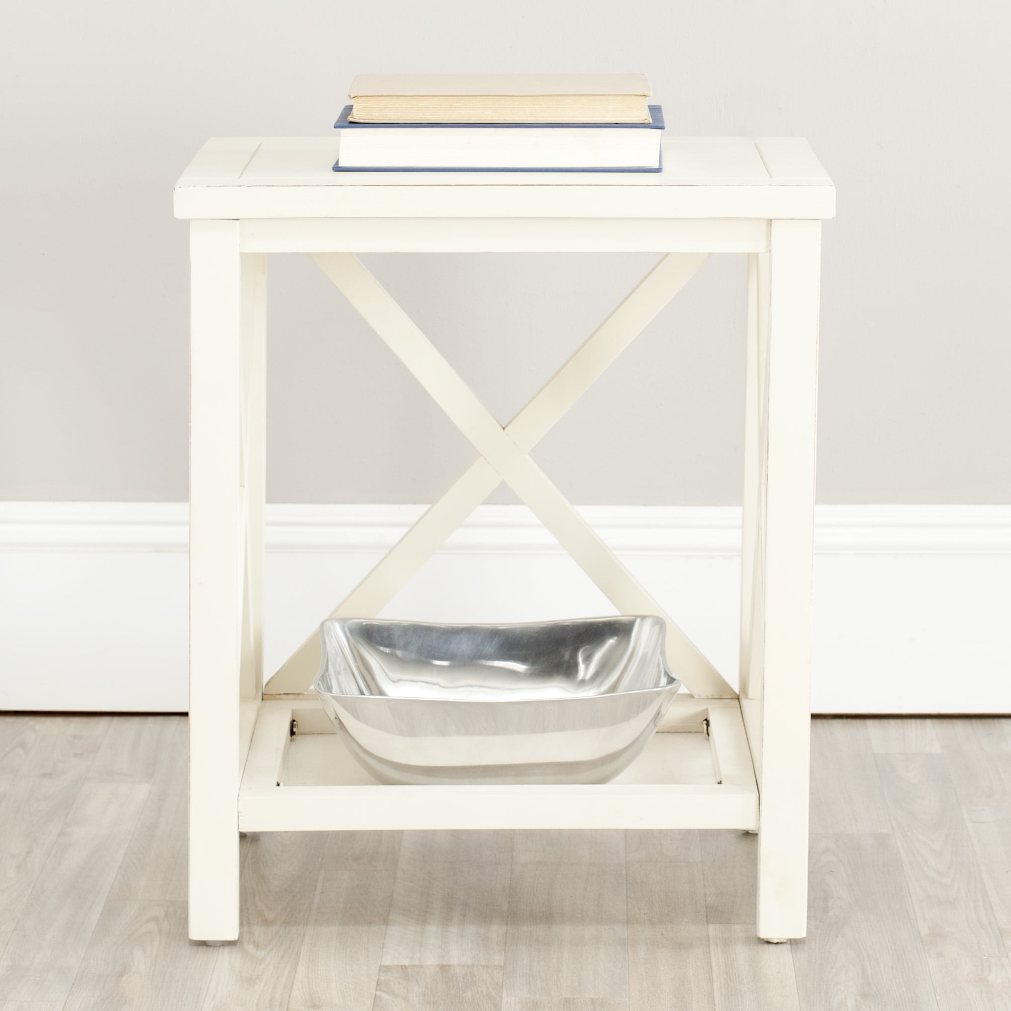 Candence Nautical Cross Back End Table - 18.1 W x 19.1 D x 21.5 H ...