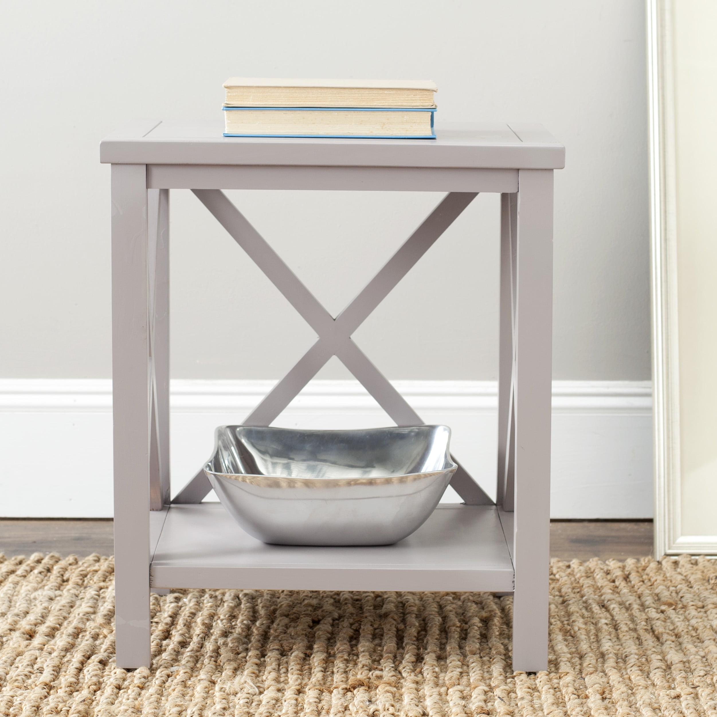 Free Shipping! SAFAVIEH Candence Nautical Cross Back End Table, Quartz ...