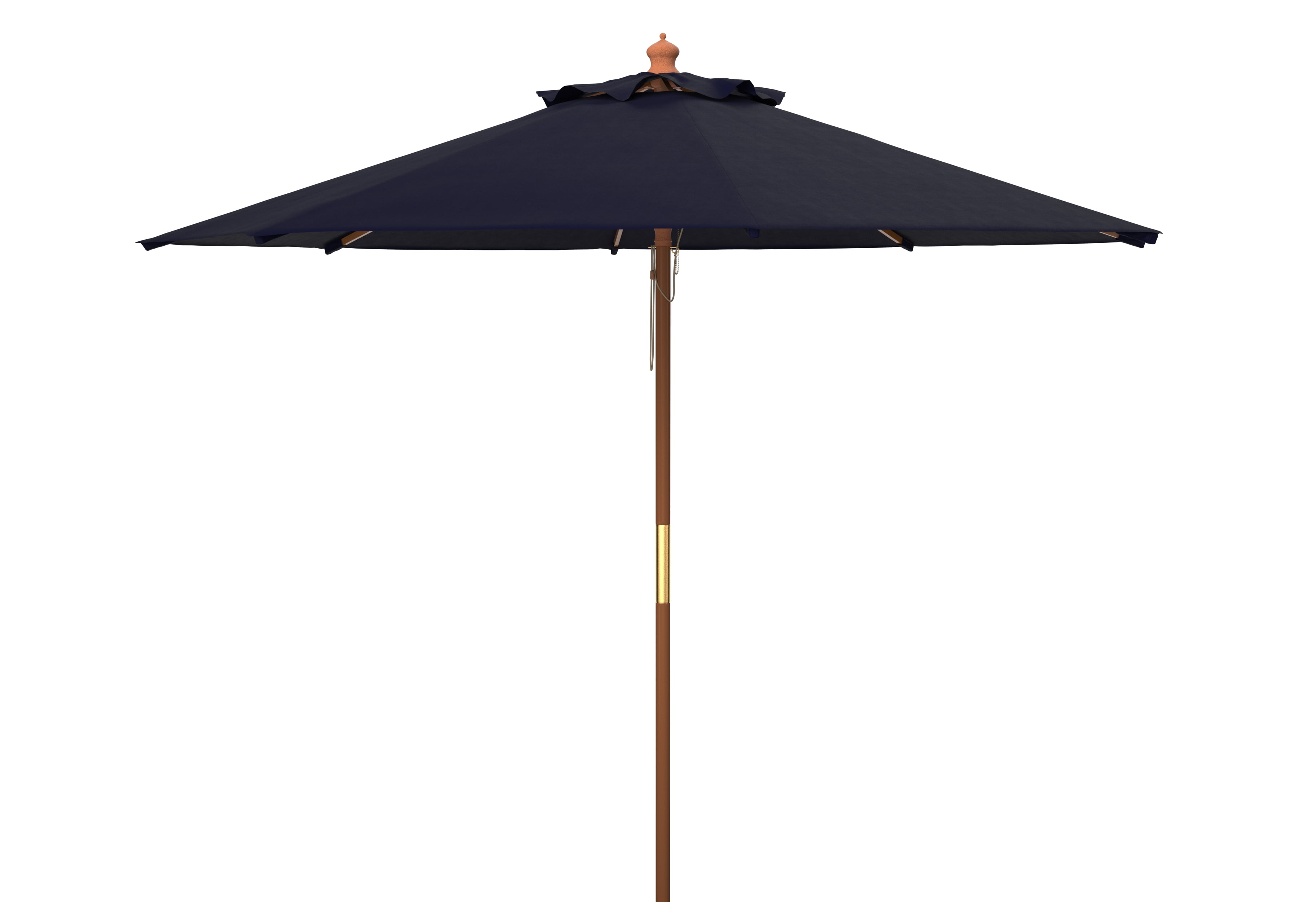SAFAVIEH Cannes 11' Wooden Pulley Market Umbrella, Navy - Walmart.com