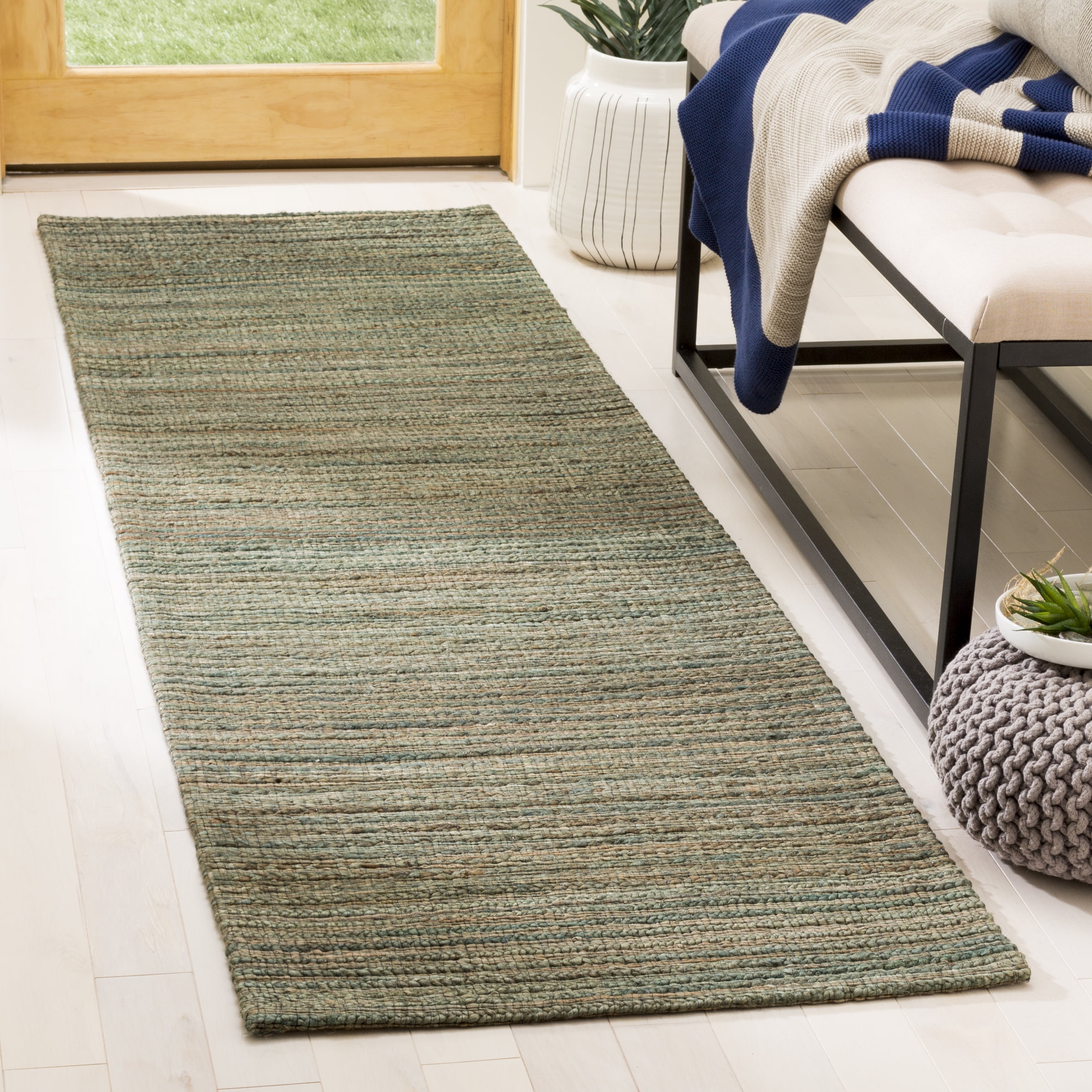 SAFAVIEH Cape Cod Eustacia Southwestern Runner Rug, Sage/Natural, 2'3 ...