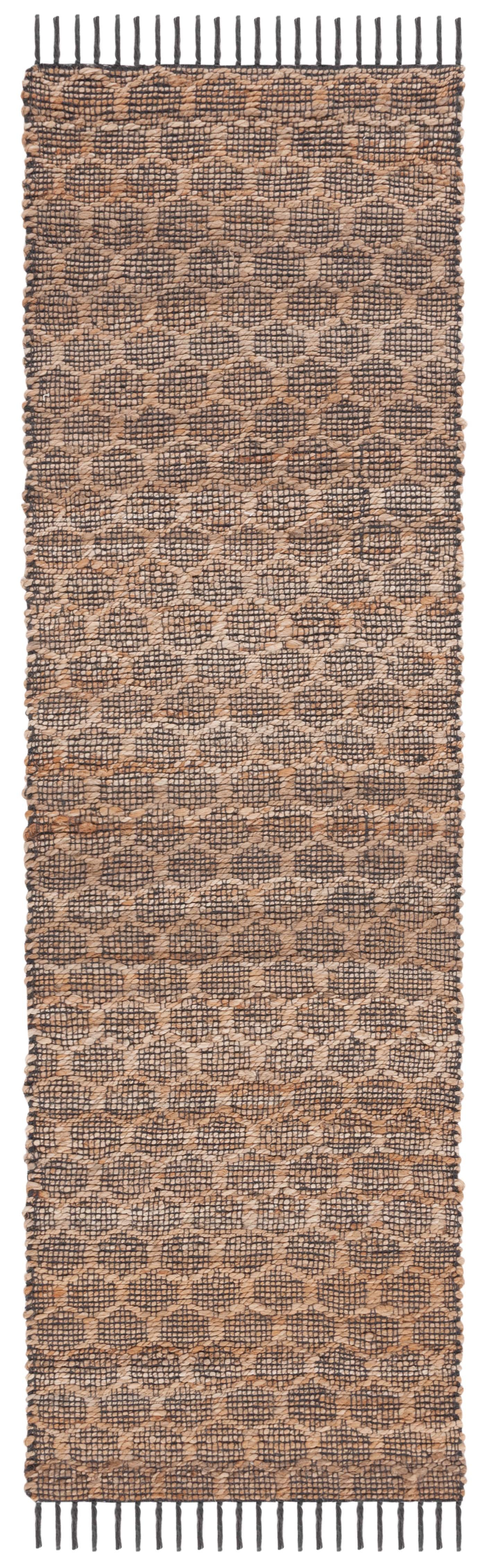 SAFAVIEH Cape Cod Fallon Geometric Runner Rug, Charcoal/Natural, 2'3" x ...
