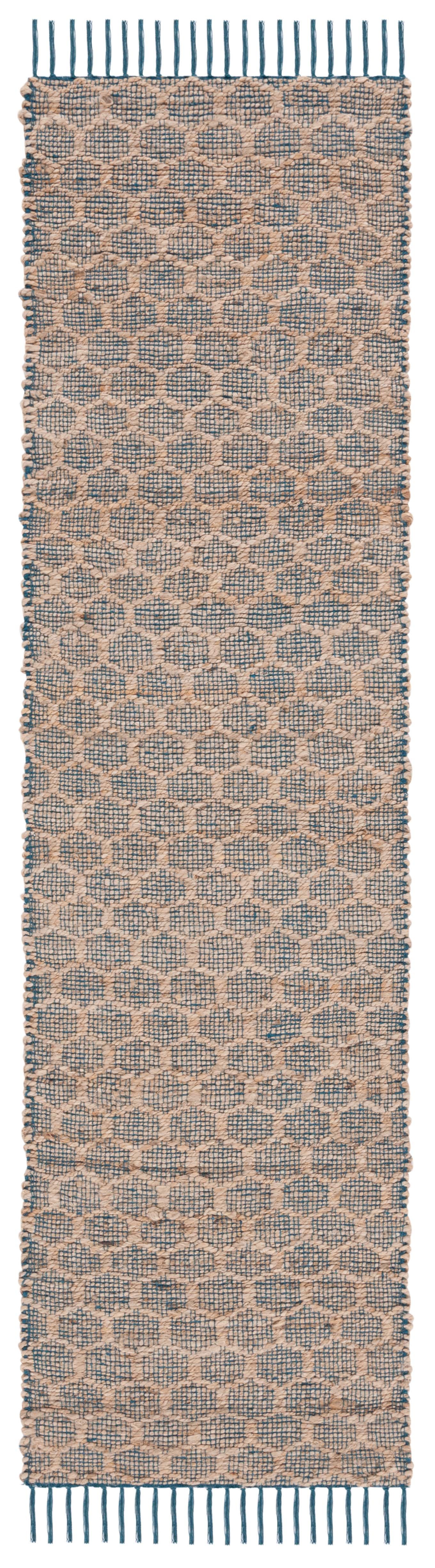 SAFAVIEH Cape Cod Fallon Geometric Runner Rug, Navy/Natural, 2'3" x 8 ...