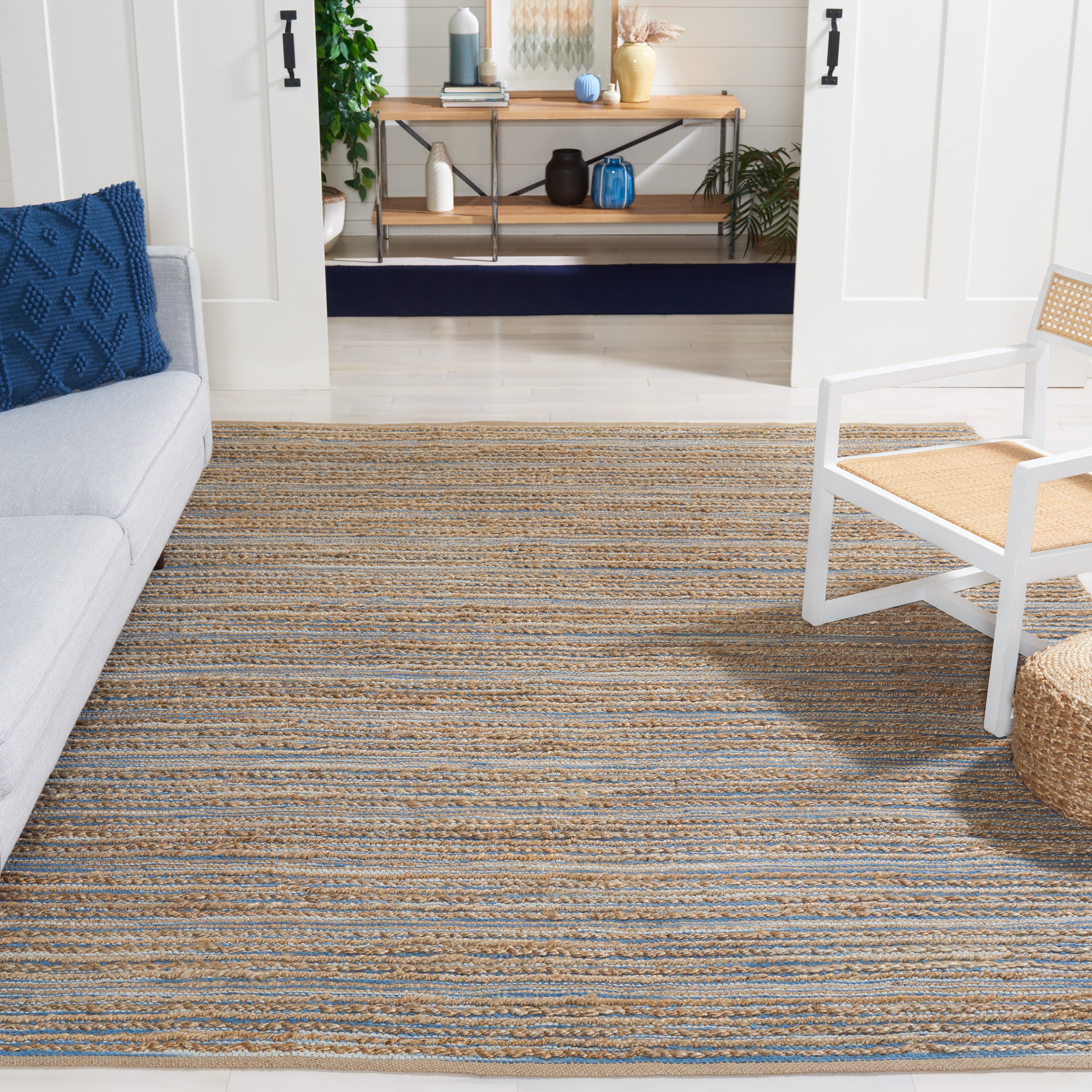 SAFAVIEH Cape Cod Isabella Geometric Area Rug, Blue, 10' x 14 ...
