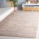 SAFAVIEH Cape Cod Jacinth Striped Area Rug, Natural/Light Blue, 6' x 6 ...