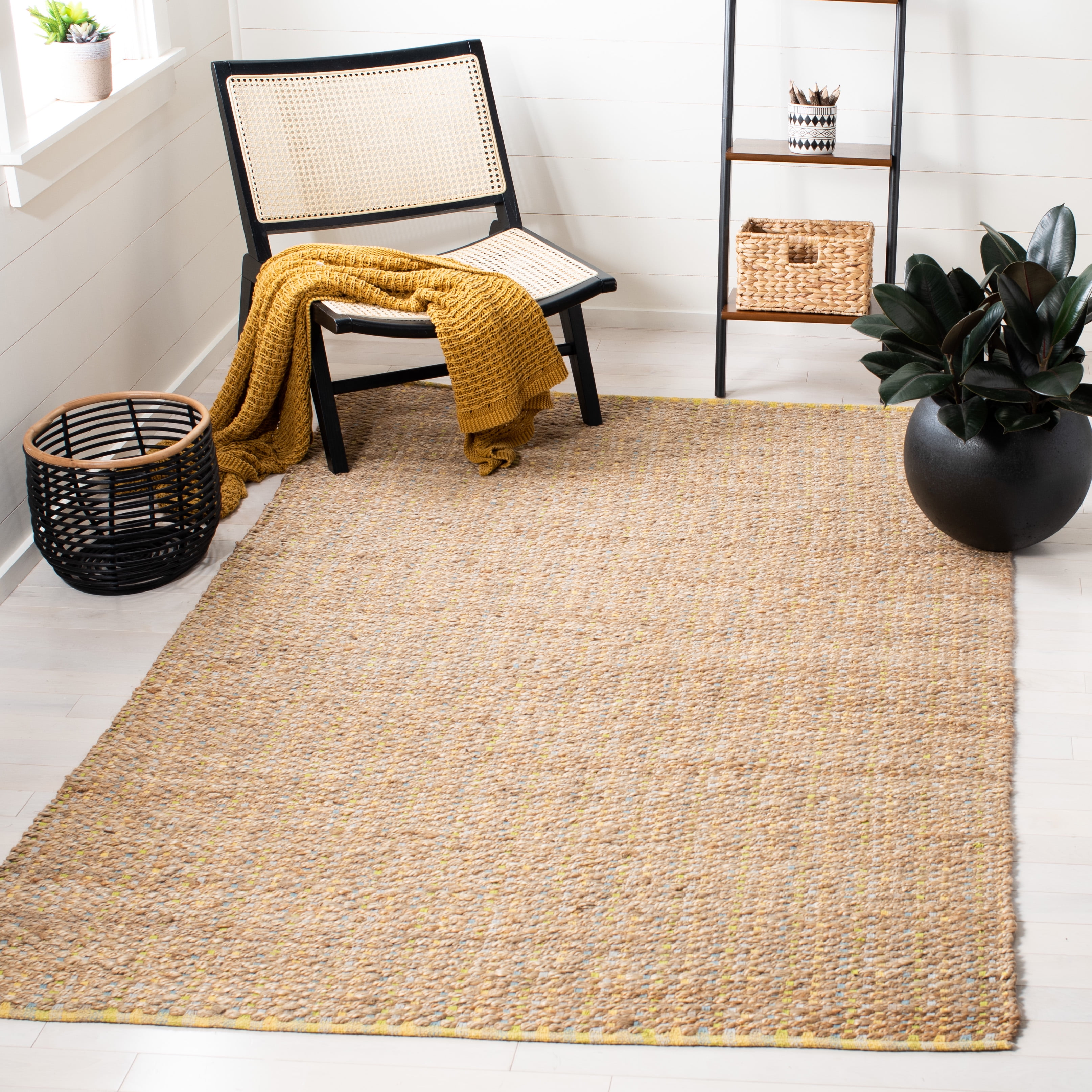 SAFAVIEH Cape Cod Jackie Solid Area Rug, Yellow, 8' x 10' - Walmart.com
