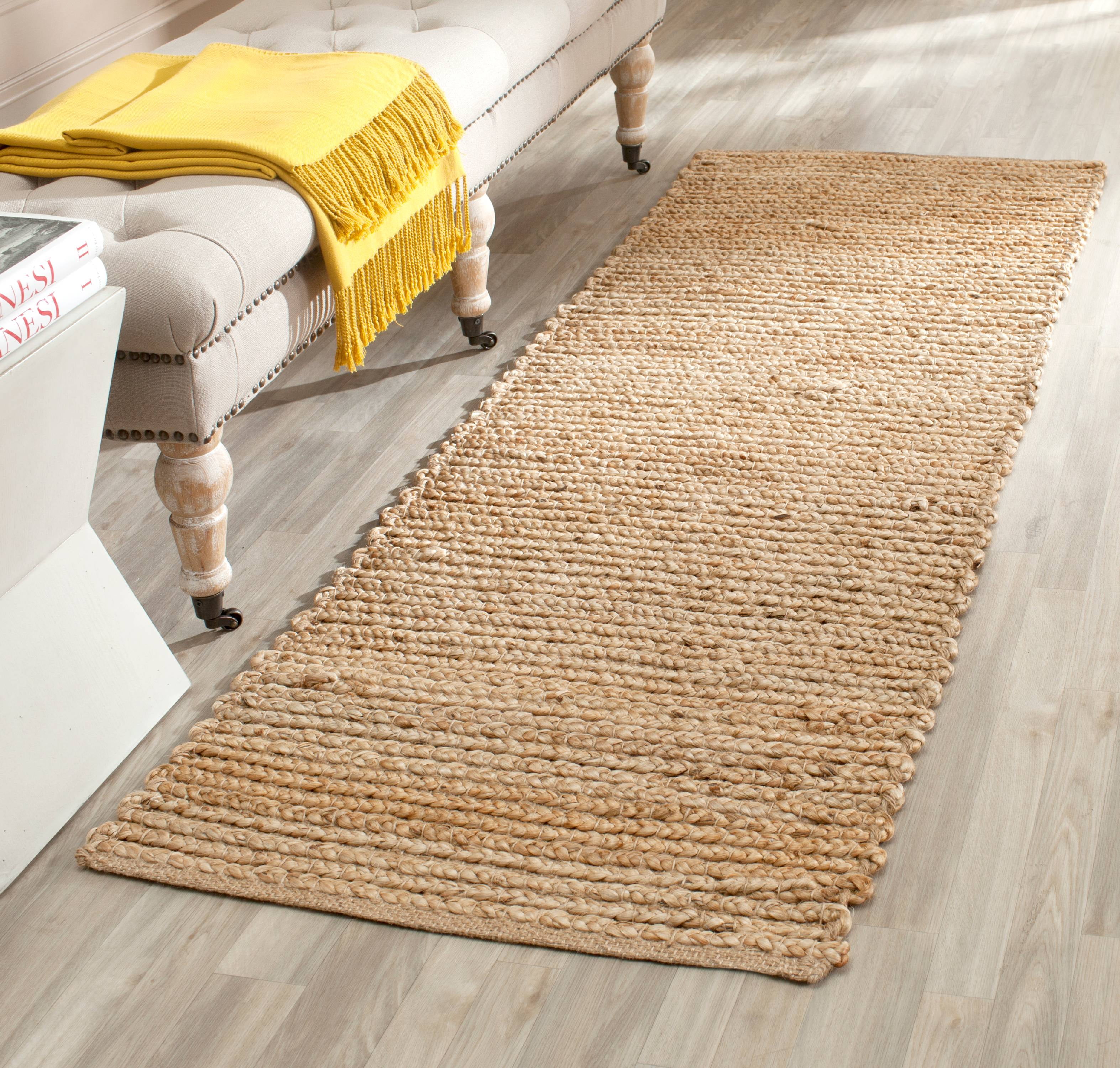 SAFAVIEH Cape Cod Jimmy Braided Striped Jute Area Rug, 2'3" x 10 ...