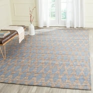 SAFAVIEH Madison Christabella Overdyed Striped Area Rug, Blue/Orange, 6 ...