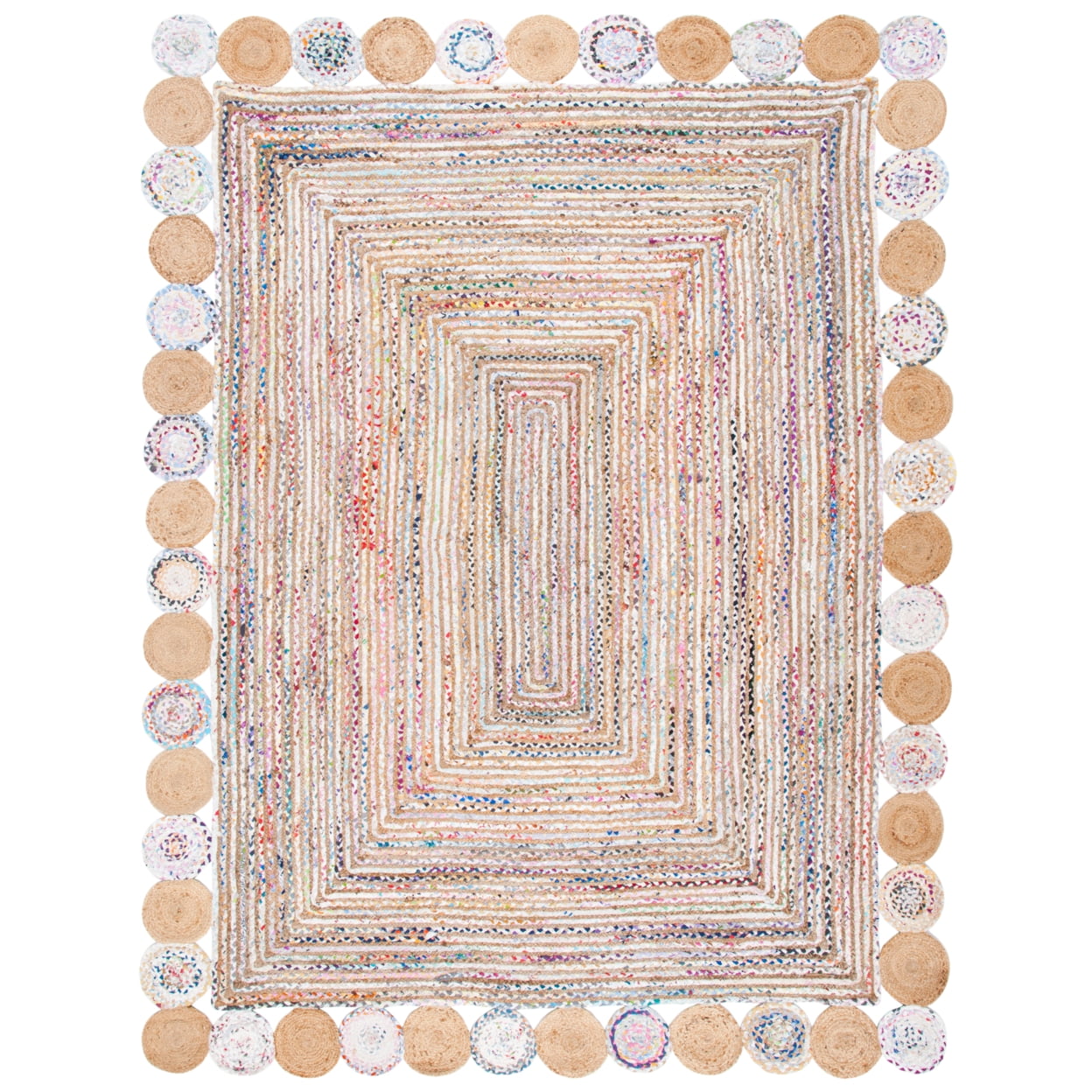 SAFAVIEH Cape Cod Kyle Braided Area Rug, 5' x 7' Oval, Beige/Multi - Walmart.com