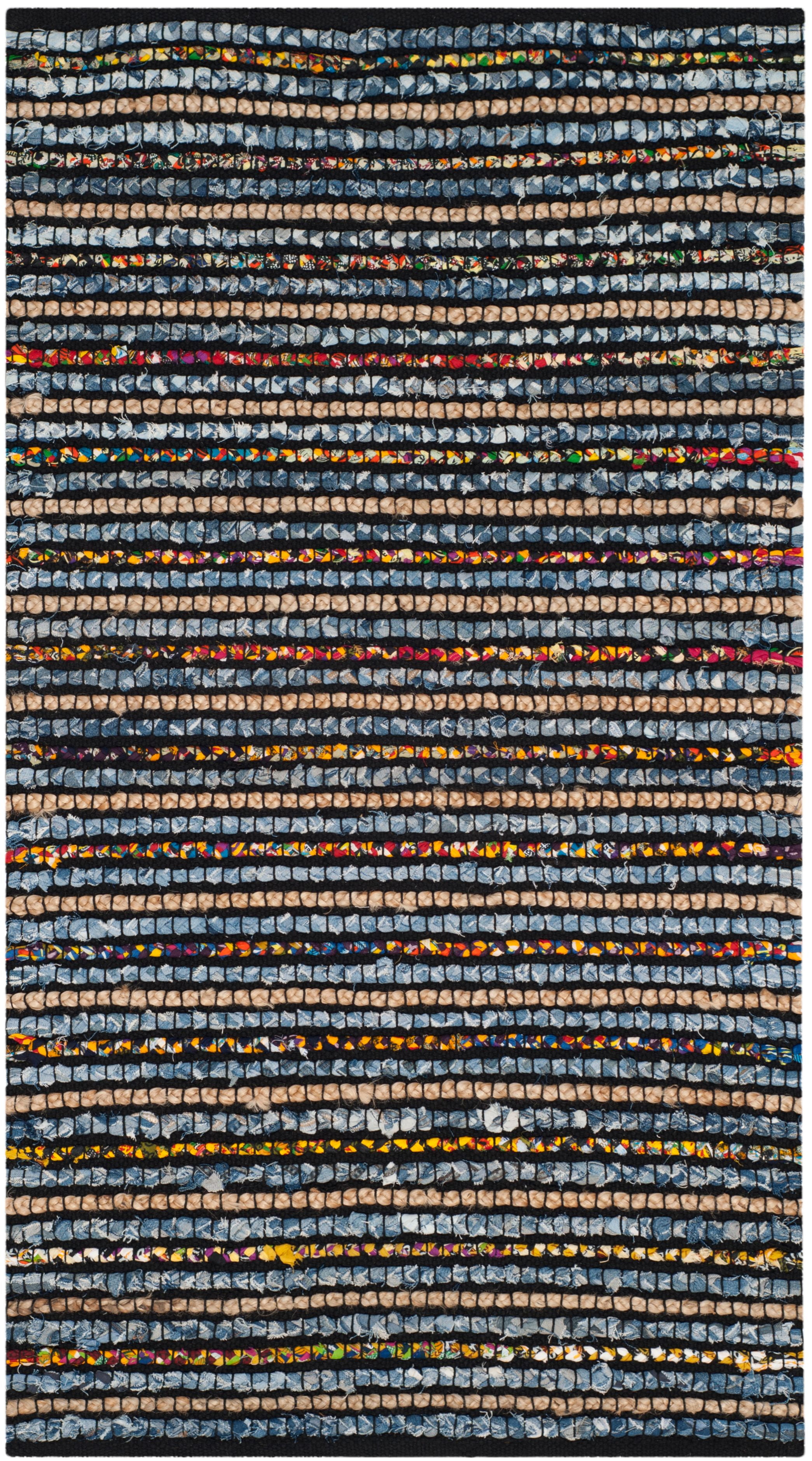 SAFAVIEH Cape Cod Maitland Braided Striped Area Rug, 3' x 5', Multi ...
