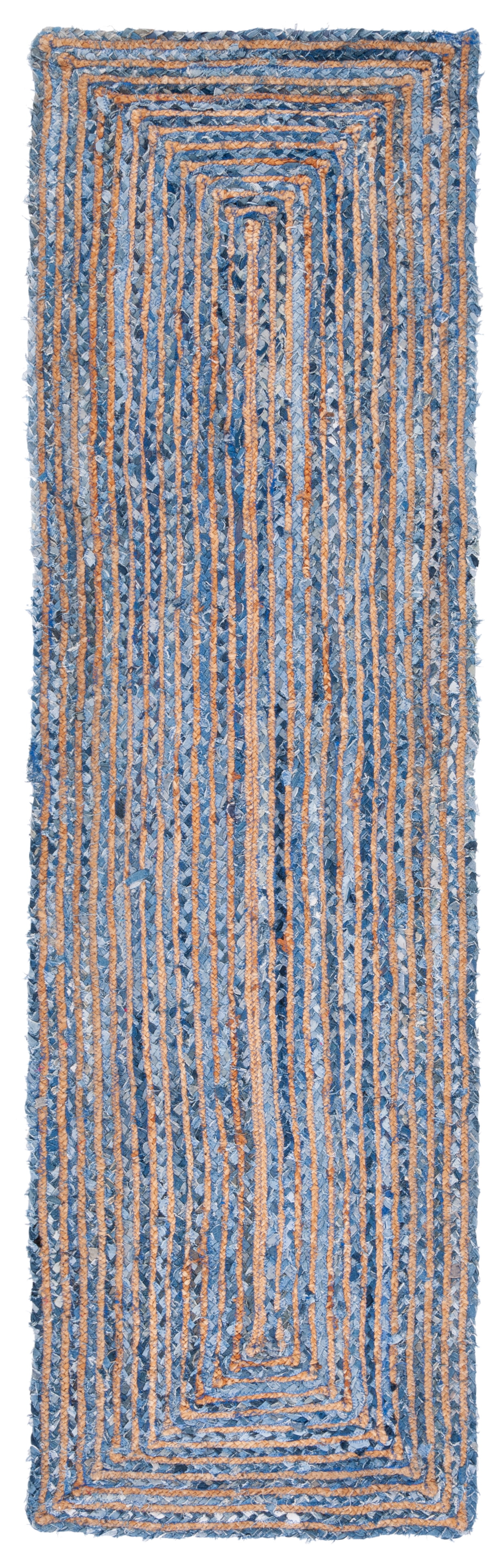 SAFAVIEH Cape Cod Miah Geometric Runner Rug, Blue/Natural, 2'3" x 8 ...