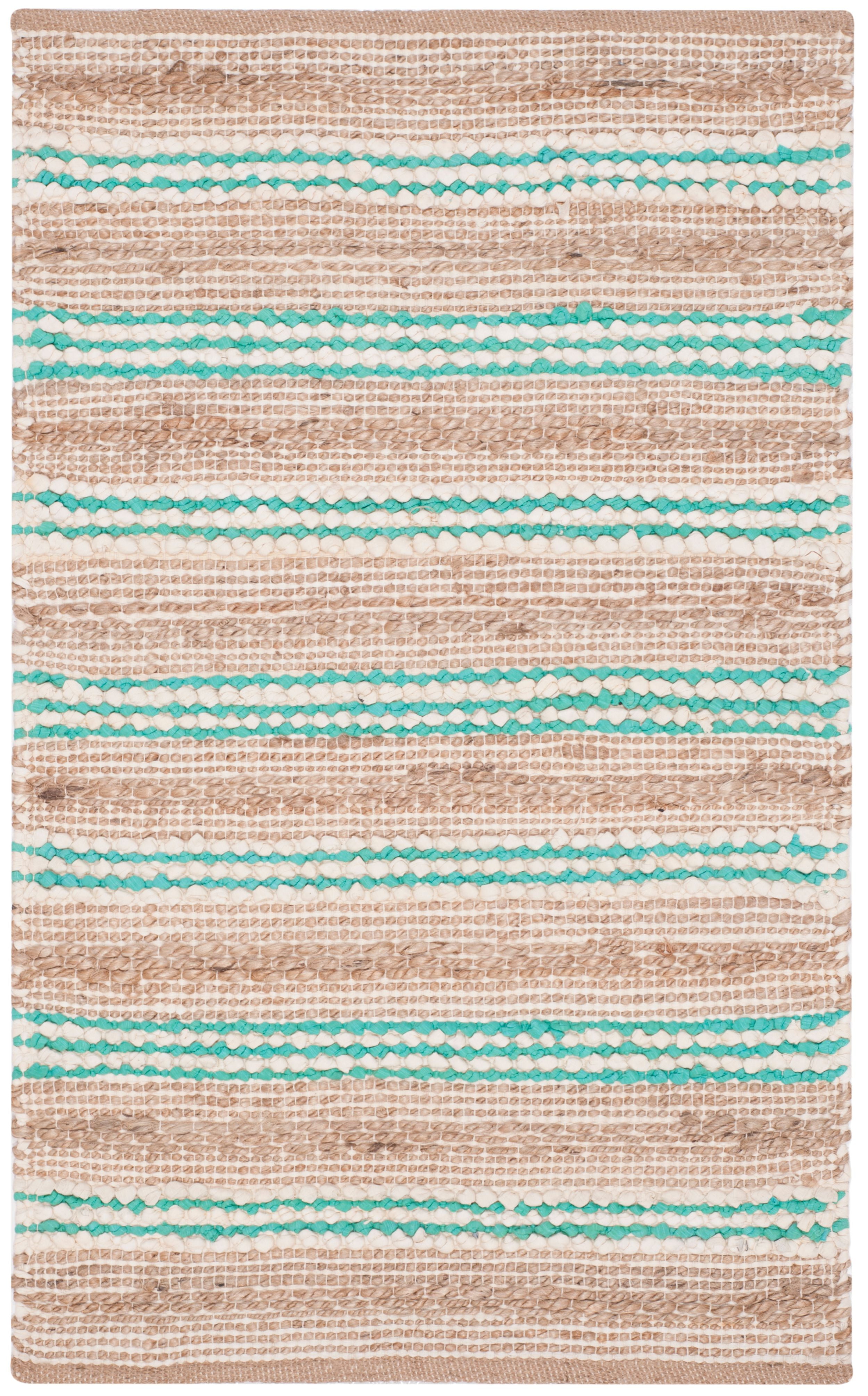 SAFAVIEH Cape Cod Paden Braided Striped Area Rug, 3' x 5', Natural ...