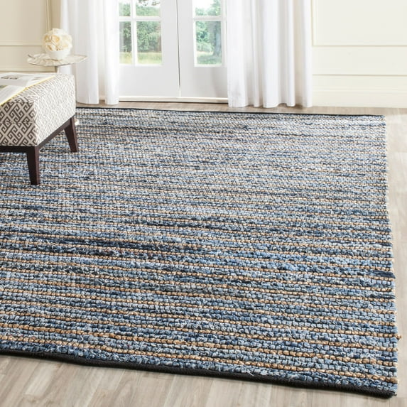 SAFAVIEH Cape Cod Signe Braided Striped Area Rug, 8' x 10', Blue ...