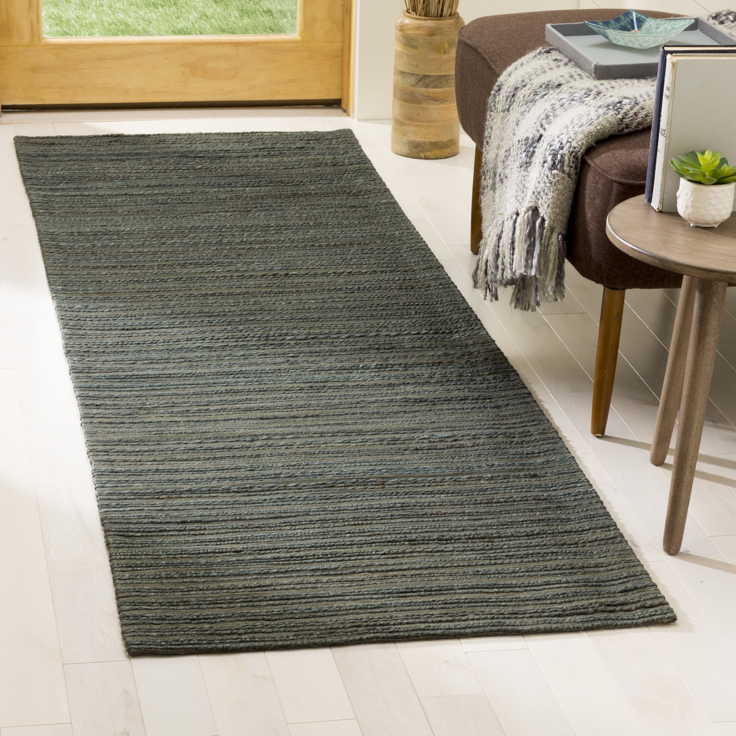 SAFAVIEH Cape Cod Valentin Striped Runner Rug, Dark Green, 2'3" x 8 ...