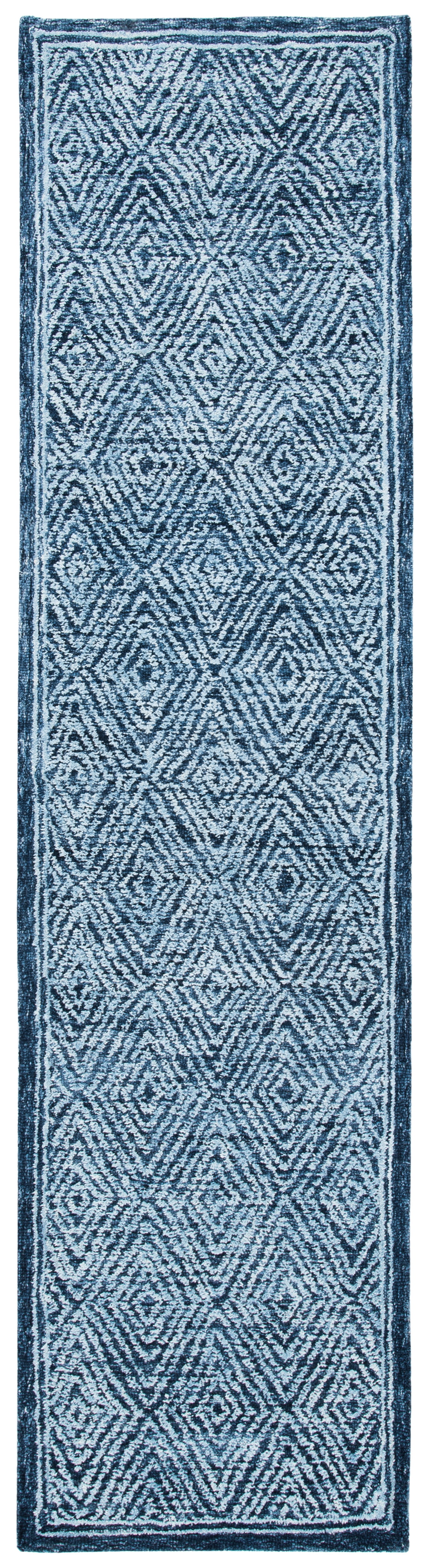 SAFAVIEH Capri Blair Diamond Wool Runner Rug, Navy, 2'3" x 9' - Walmart.com