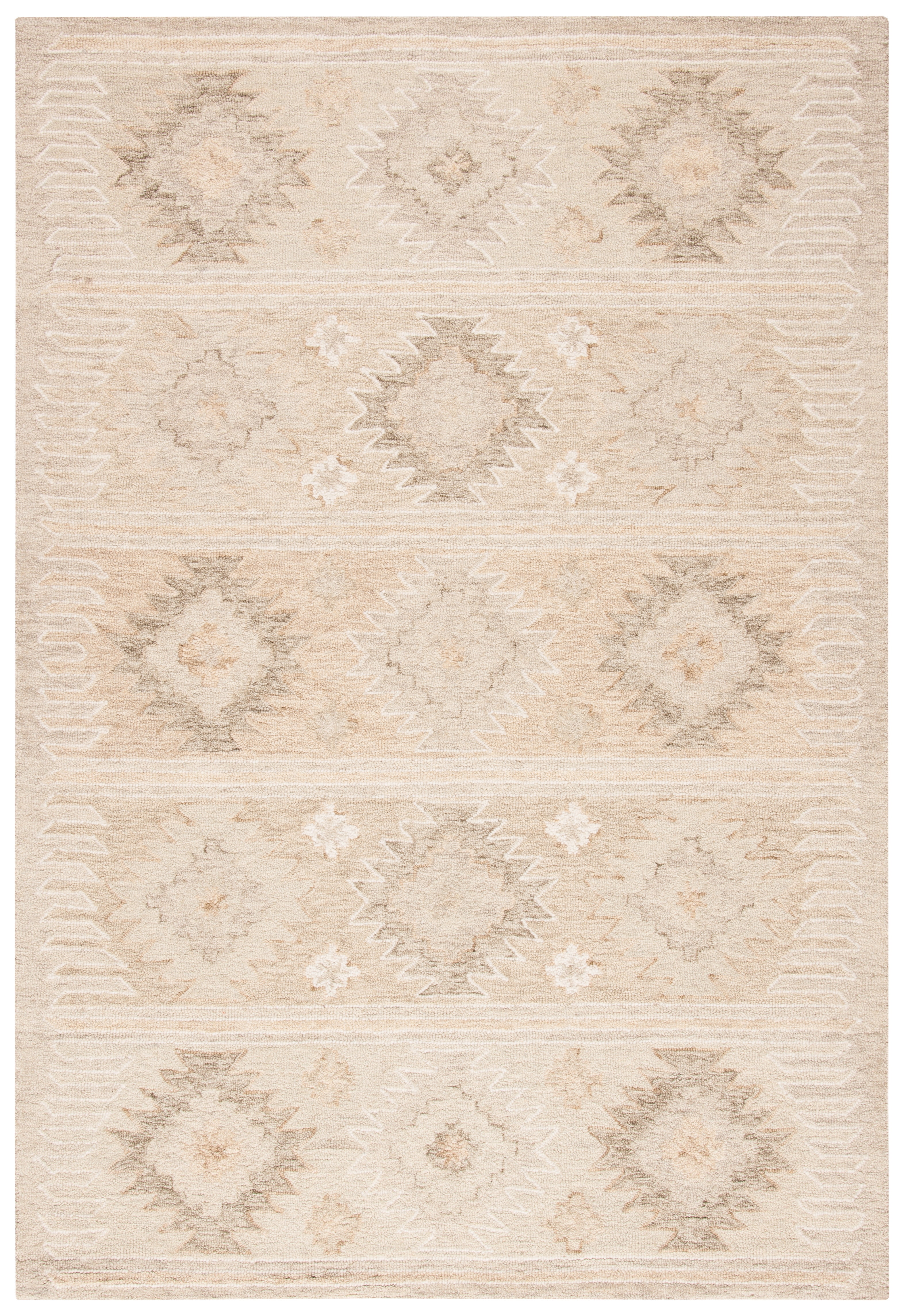 SAFAVIEH Capri Cian Southwestern Wool Area Rug, Beige, 4' x 6 ...