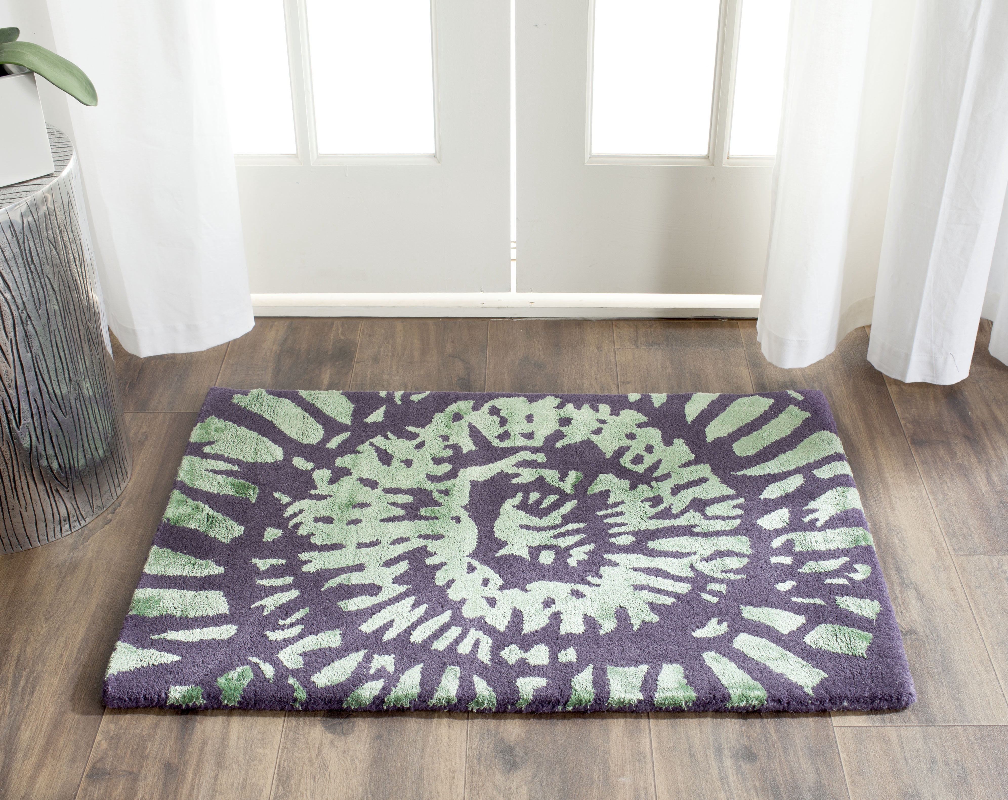 SAFAVIEH Capri Diamond Abstract Wool Area Rug, Lavender/Sage, 2' x 3 ...