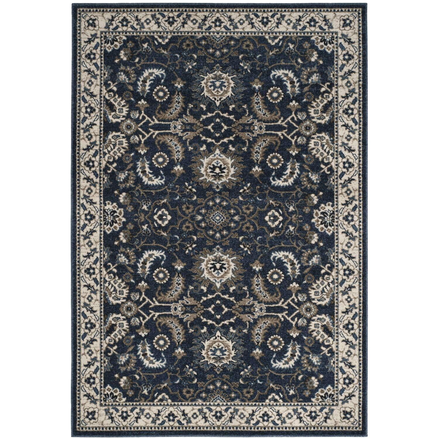 SAFAVIEH Carolina Fowler Traditional Area Rug, Dark Blue, 5'1" x 7'6 ...