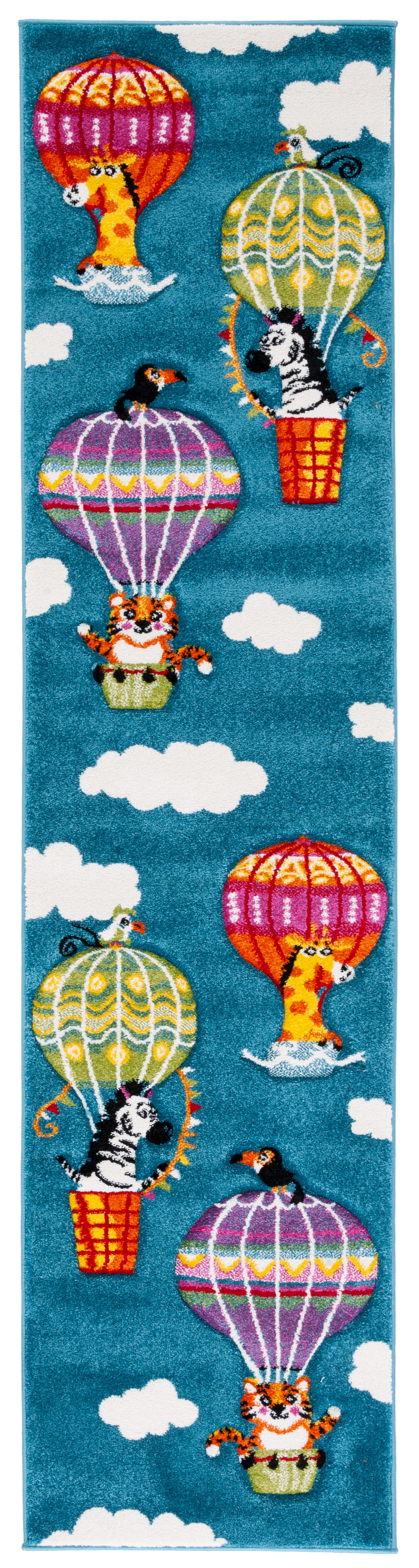 SAFAVIEH Carousel Kids Fun in Hot Air Balloon Runner Rug, Blue/Green, 2' x 8' - Walmart.com