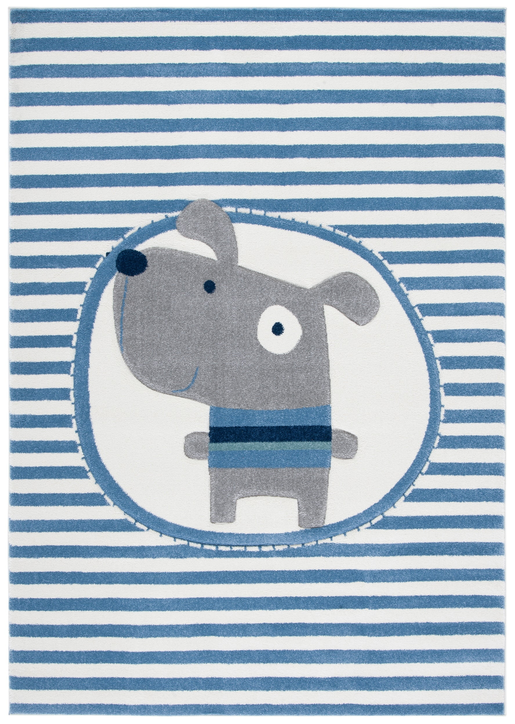 SAFAVIEH Carousel Kids Orpa The Dog Area Rug, Ivory/Blue, 3'3" x 5'3 ...