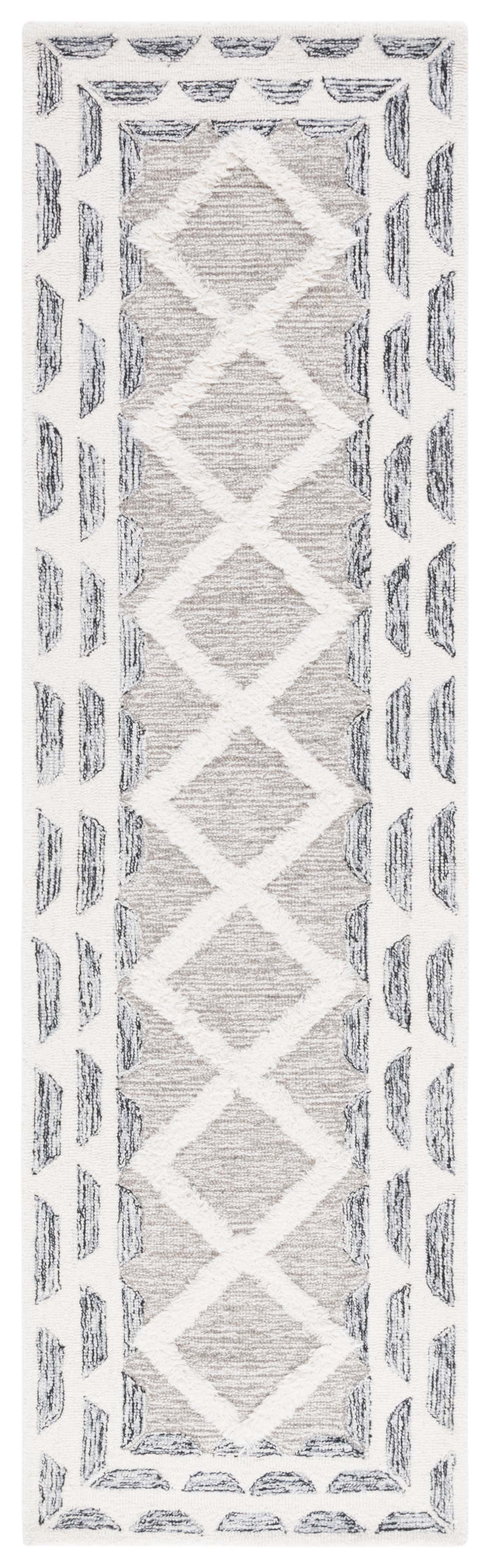 SAFAVIEH Casablanca Bojan Diamond Runner Rug, Grey/Ivory, 2'3" x 8 ...