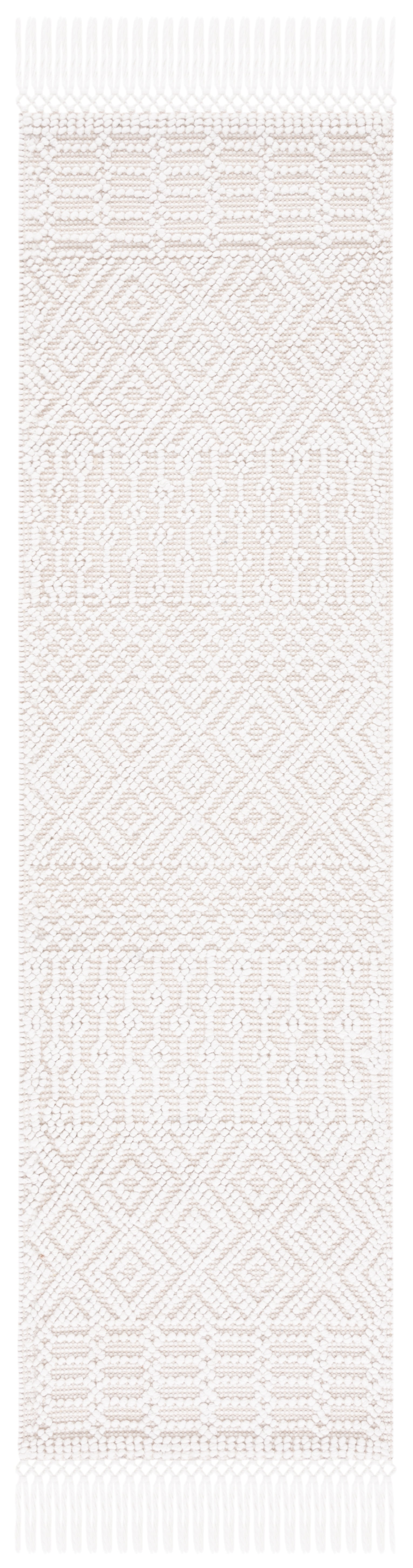 SAFAVIEH Casablanca Braelyn Diamond Runner Rug, Ivory, 2'3" x 12 ...