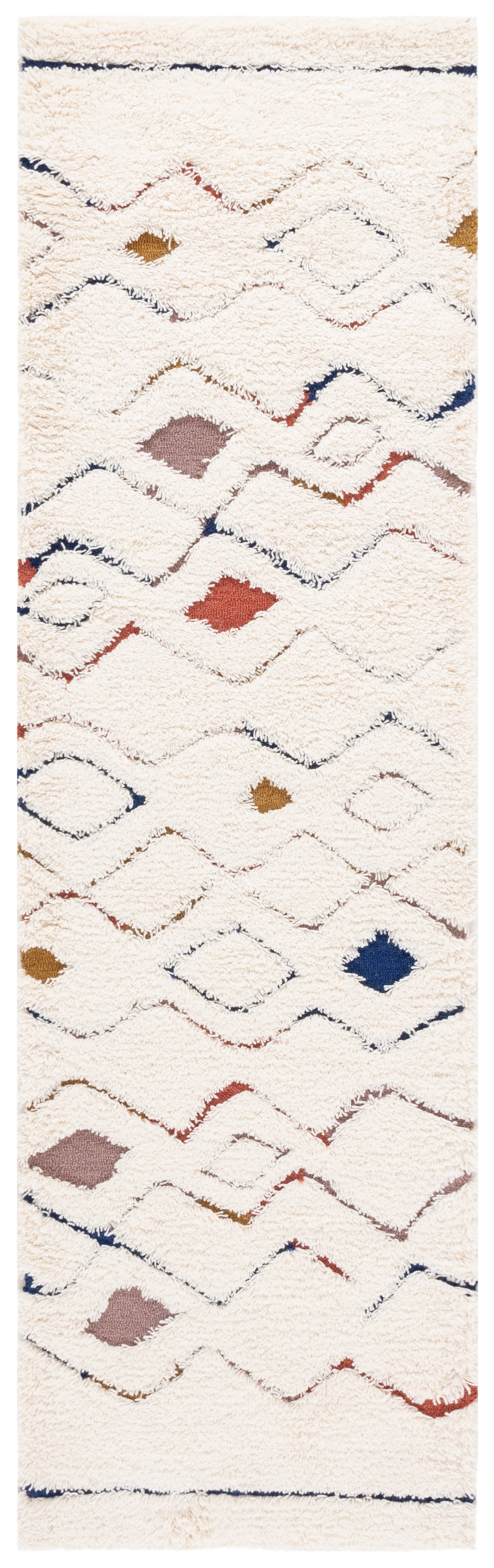 SAFAVIEH Casablanca Hermite Diamond Runner Rug, Ivory/Rust, 2'3" x 8 ...