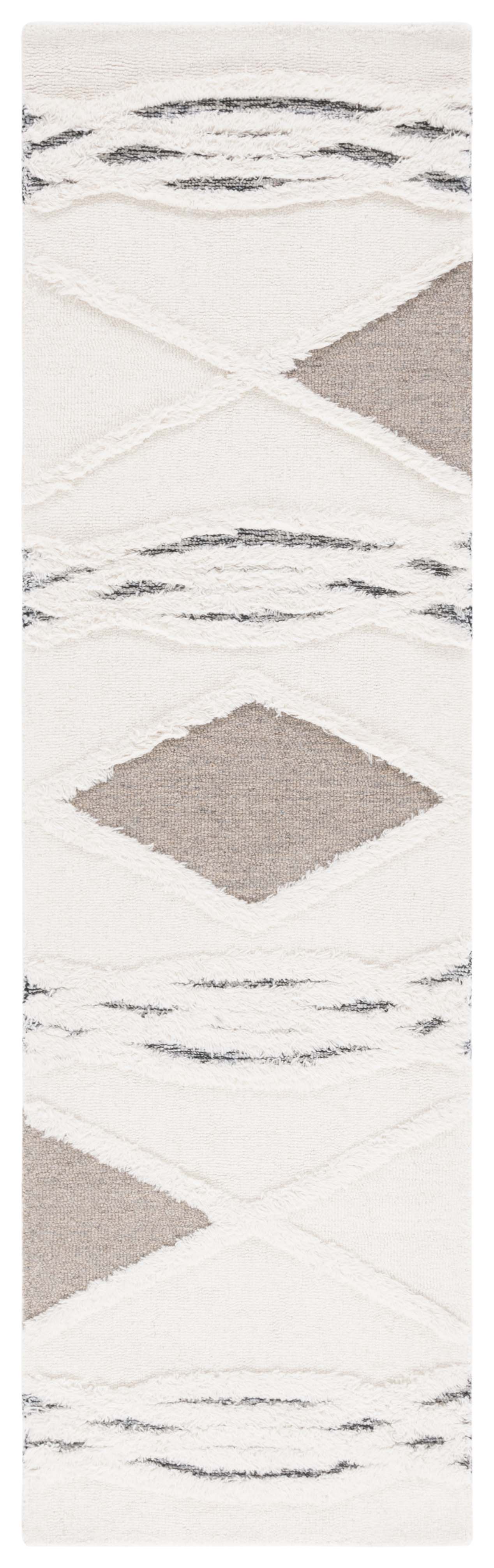 SAFAVIEH Casablanca Katherina Diamond Runner Rug, Ivory/Brown, 2'3" x 8 ...