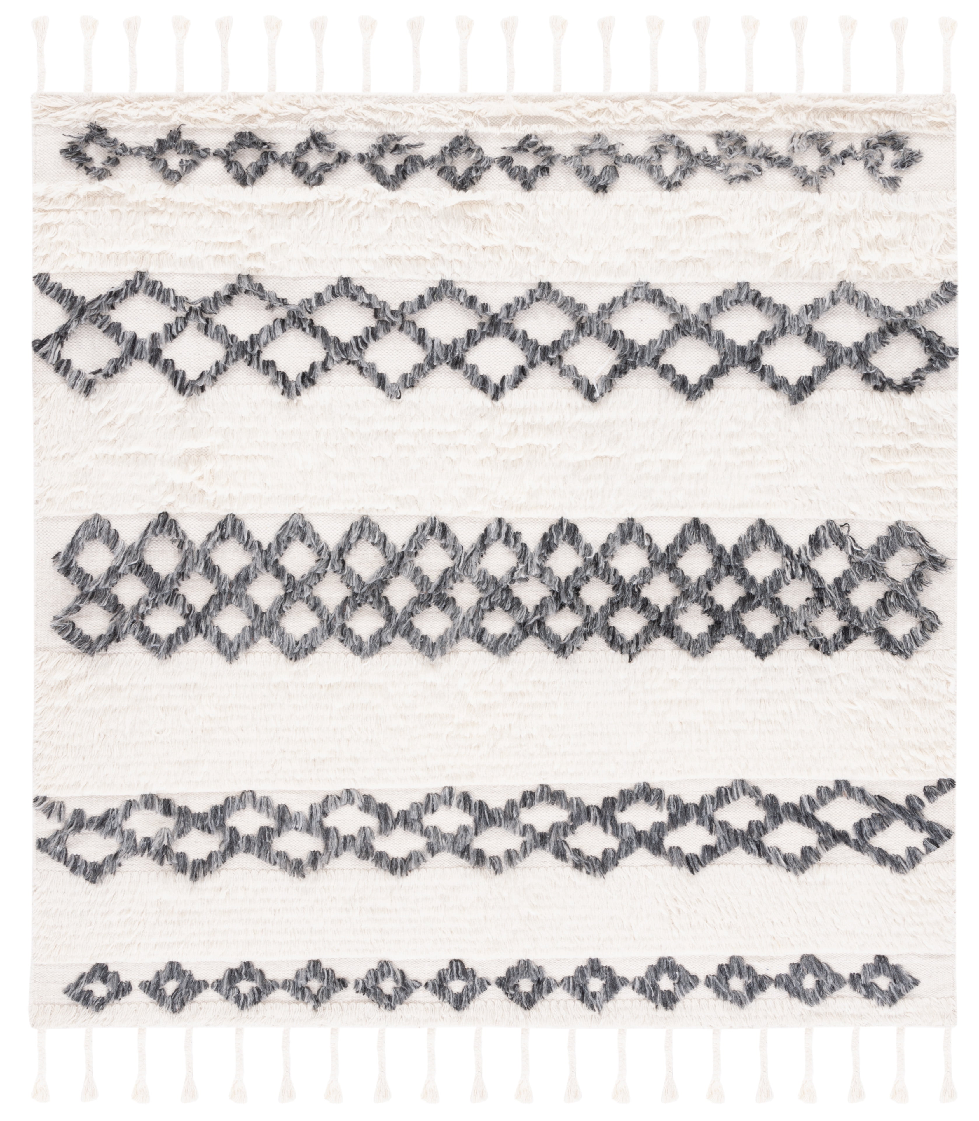 SAFAVIEH Casablanca Lalia Geometric Area Rug, Ivory/Dark Grey, 6' x 6 ...