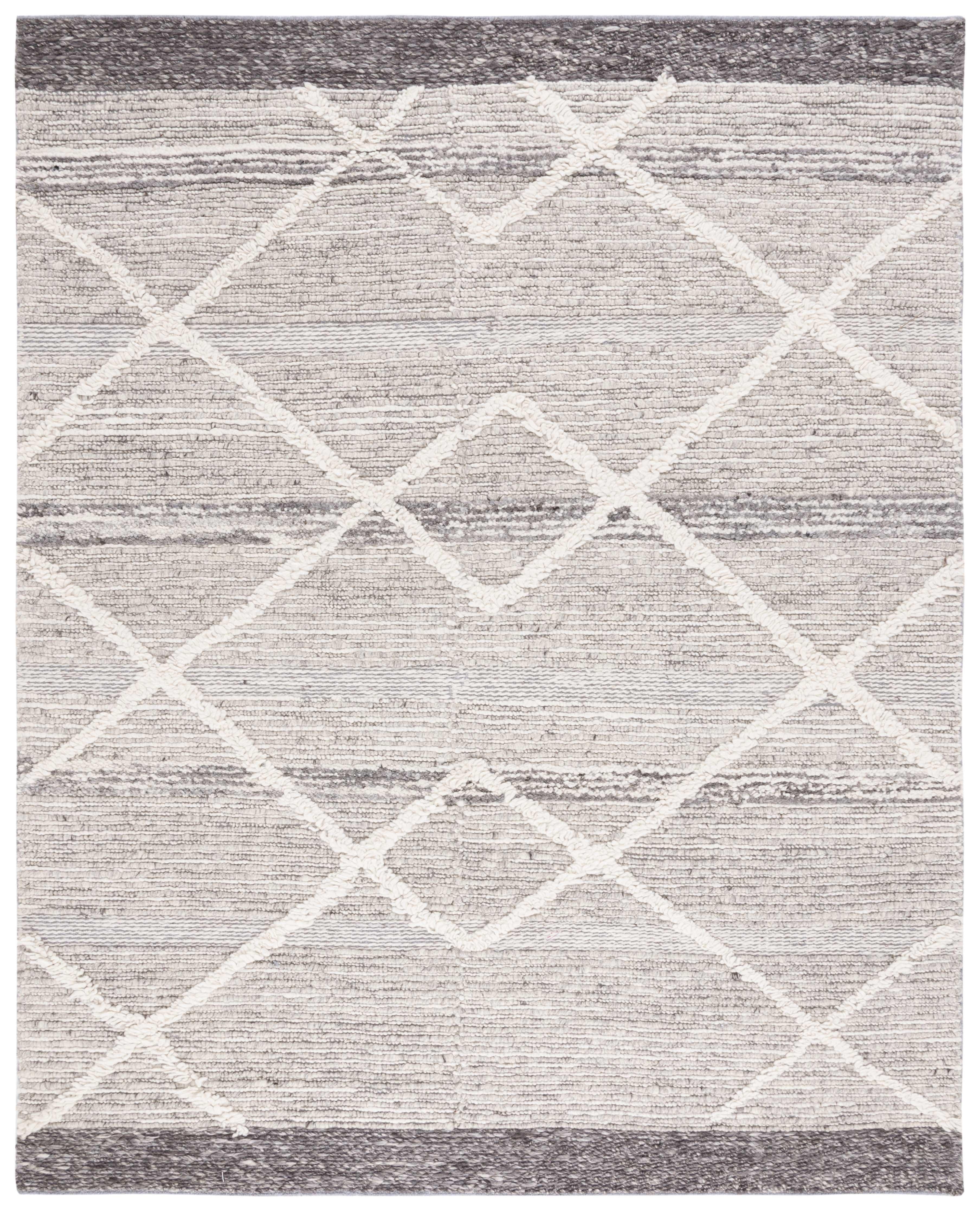 SAFAVIEH Casablanca Reannon Diamond Area Rug, Grey/Ivory, 8' x 10 ...