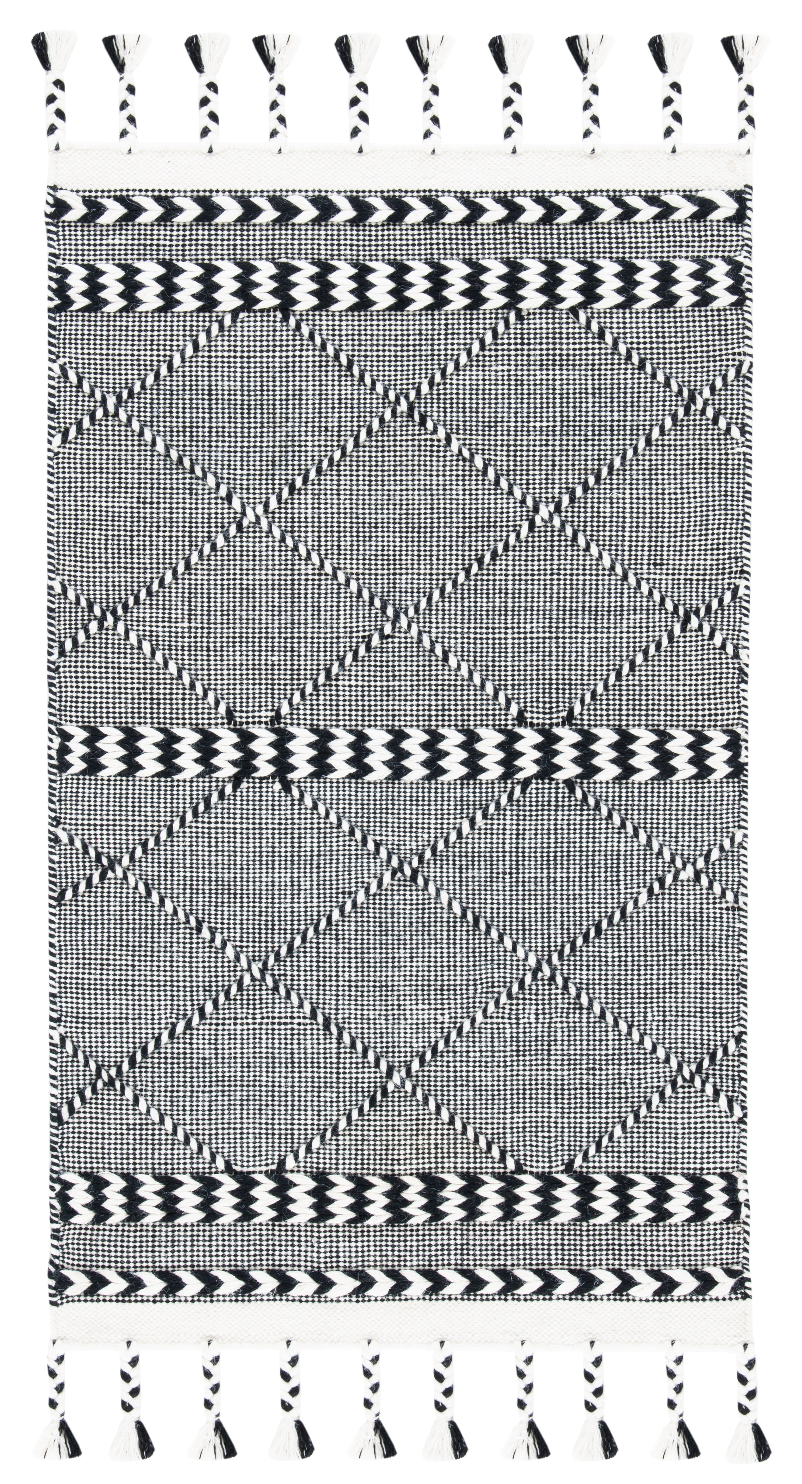 SAFAVIEH Casablanca Roswell Geometric Area Rug, Black/Ivory, 4' x 6 ...