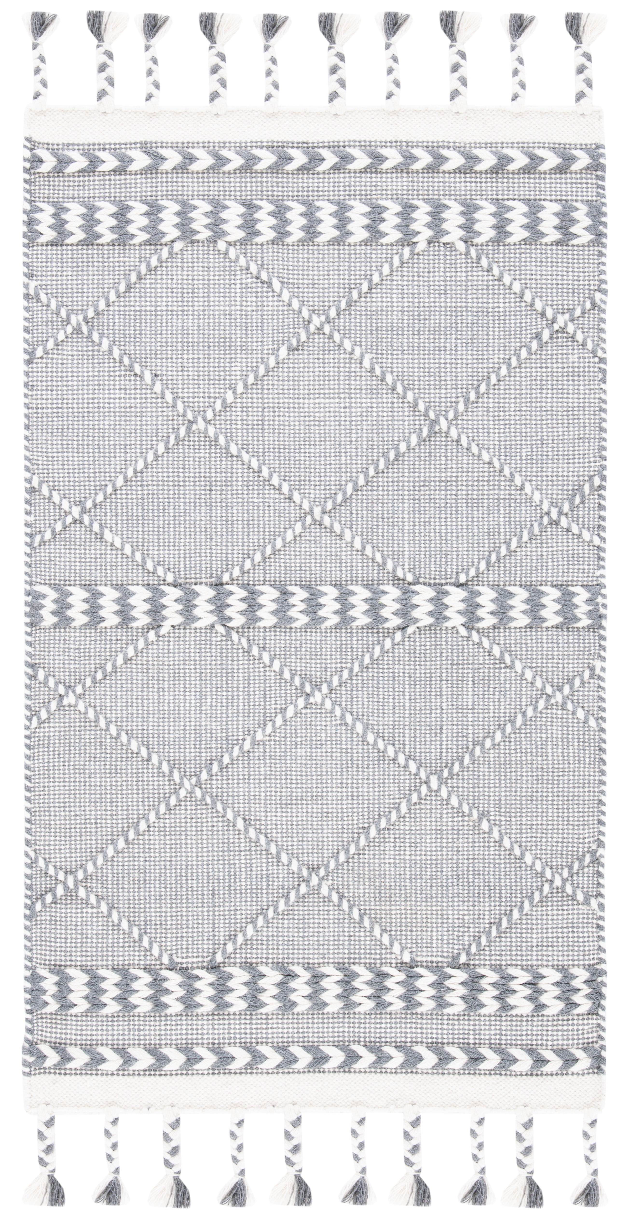 SAFAVIEH Casablanca Roswell Geometric Area Rug, Grey/Ivory, 3' x 5 ...