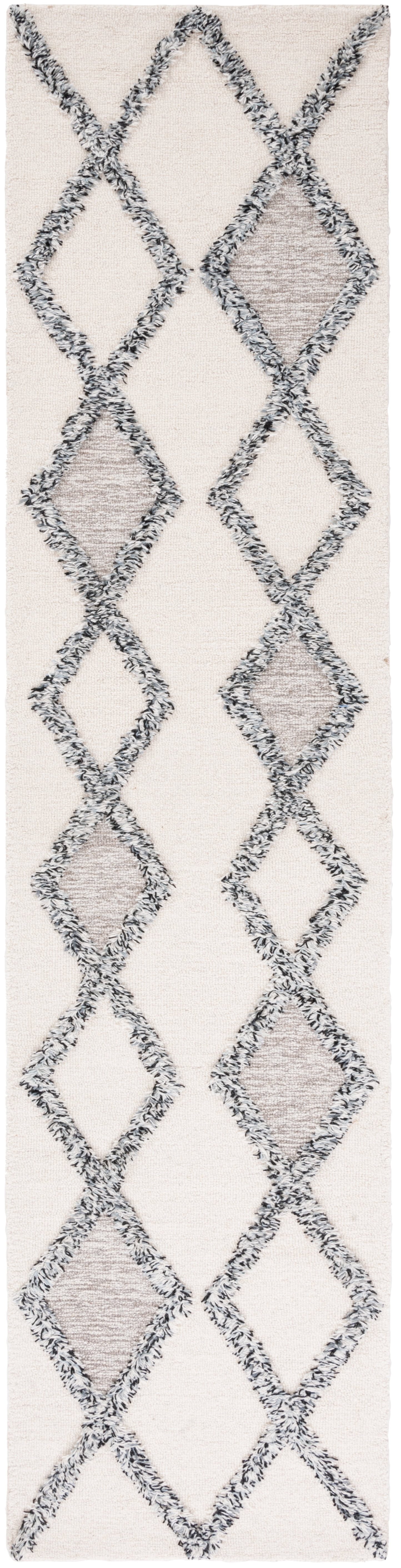 SAFAVIEH Casablanca Yadira Diamond Runner Rug, Ivory/Black, 2'3" x 9 ...